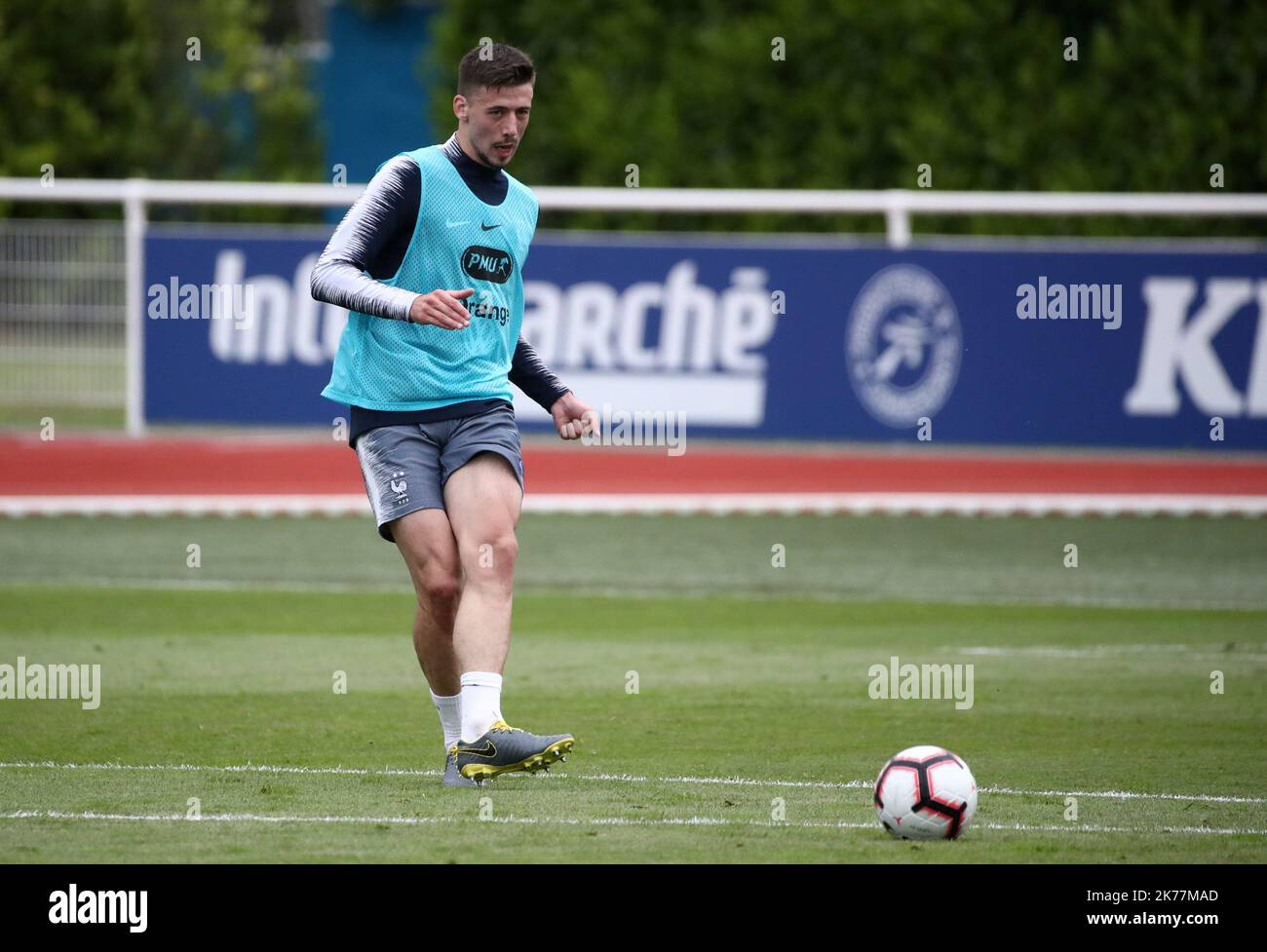 CLEMENT LENGLET Training France's soccer team in Clairefontaine, the ...