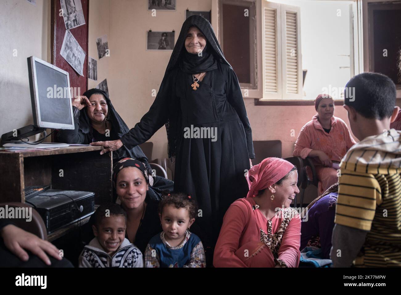 / 08/04/2019 - Egypt / Upper Egypt / El Bashra - Coptic women attend an ...