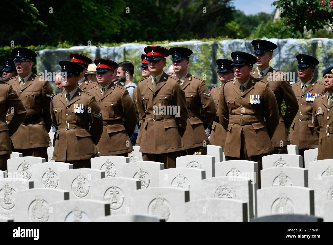 Memorial service at Bayeux War Cemetery on June 06, 2019 in Bayeux ...