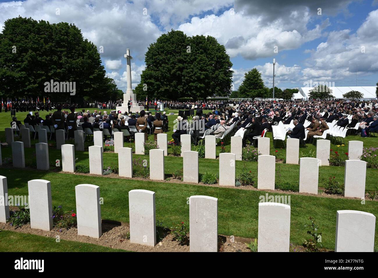 Memorial service at Bayeux War Cemetery on June 06, 2019 in Bayeux ...