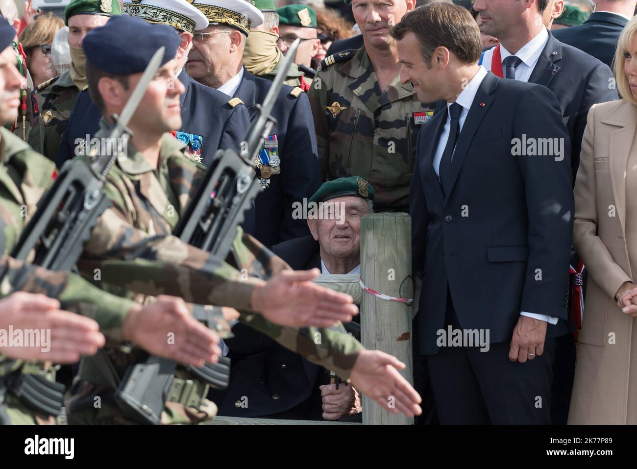 French President Emmanuel Macron attends a ceremony to pay homage to ...