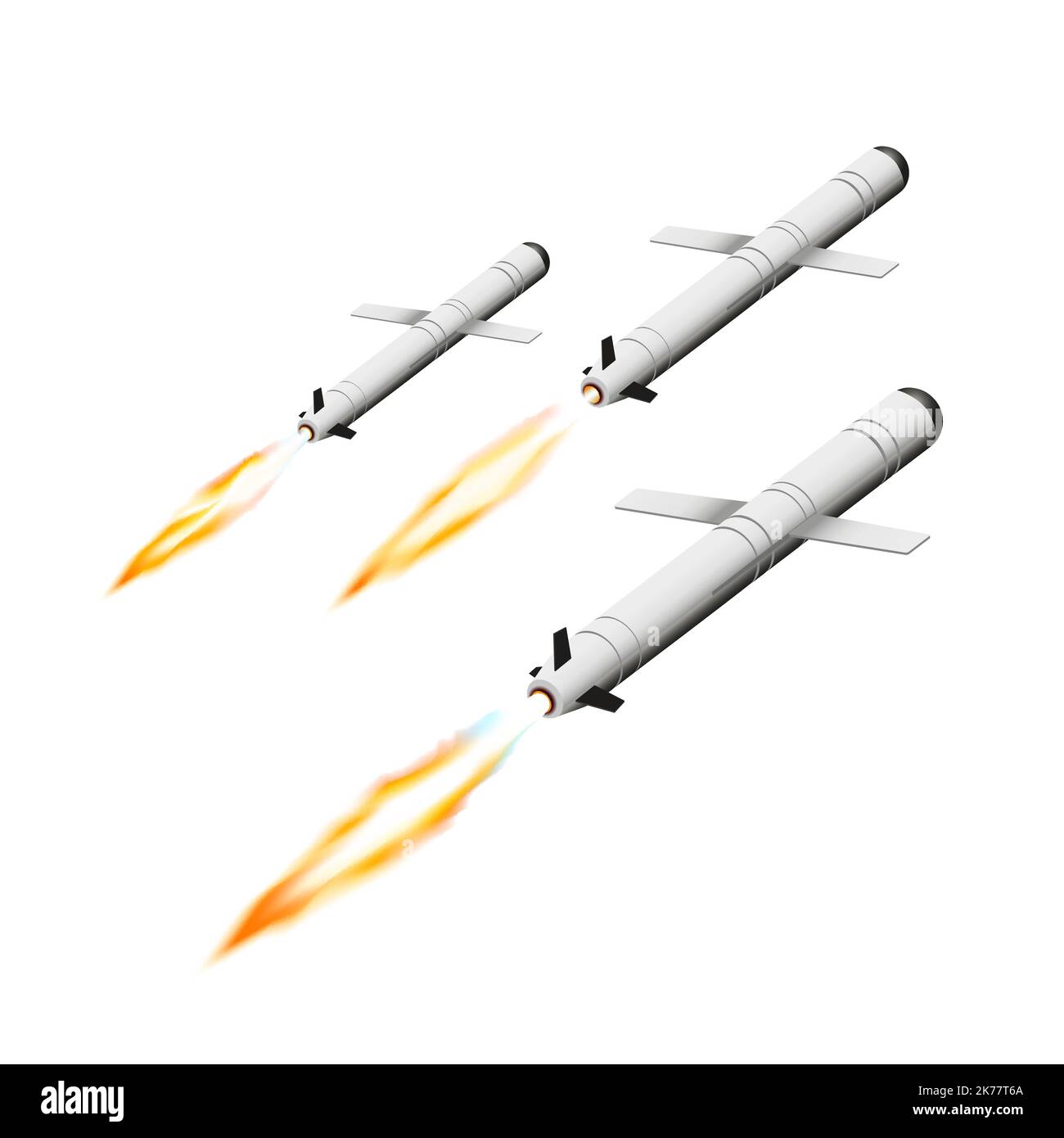 Flying cruise missile on a white background Stock Vector Image & Art ...