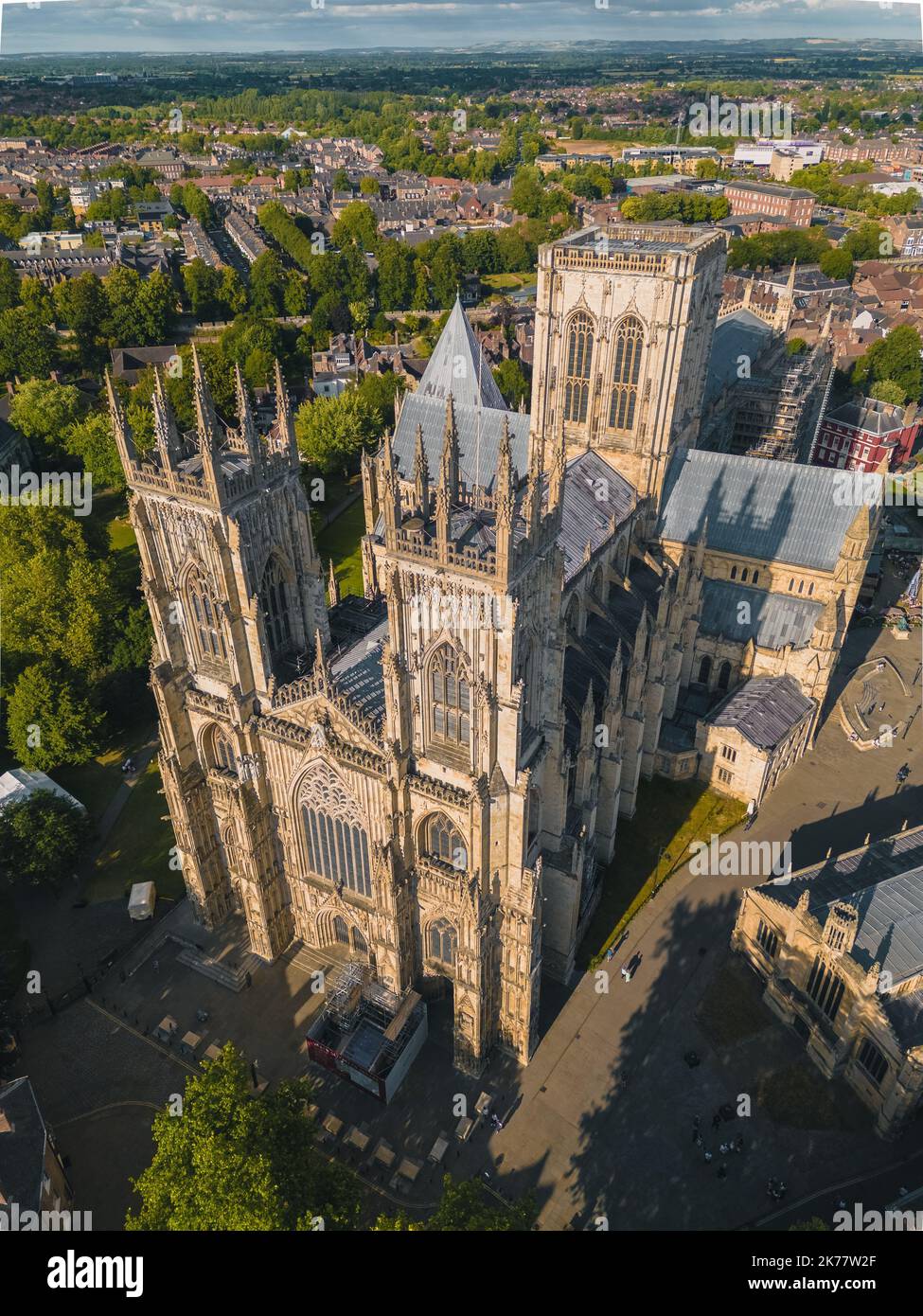 A top view of a York Minster Cathedral during the evening Stock Photo ...