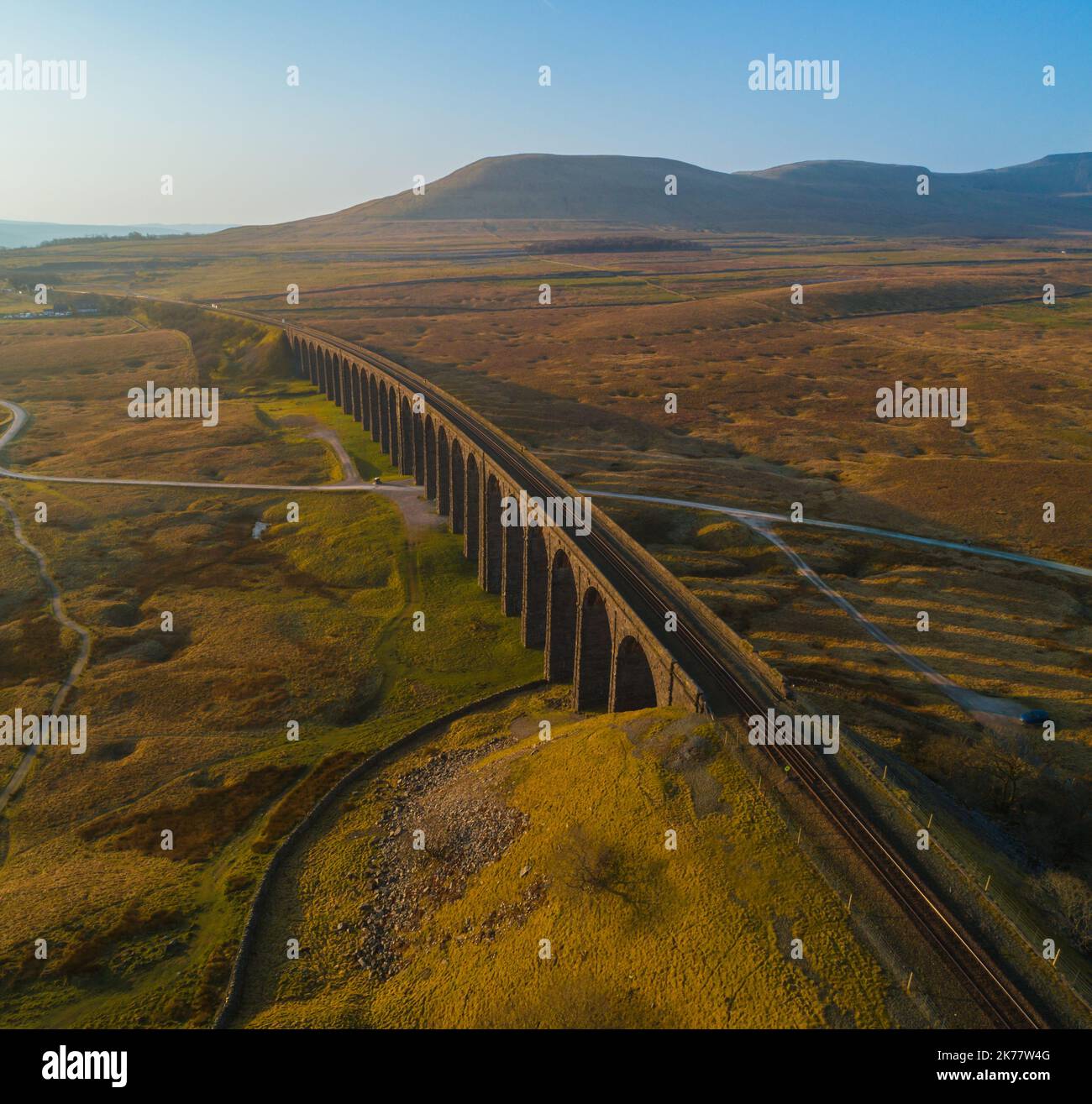 A beautiful view of a Ribblehead Viaduct with a beautiful panorama ...