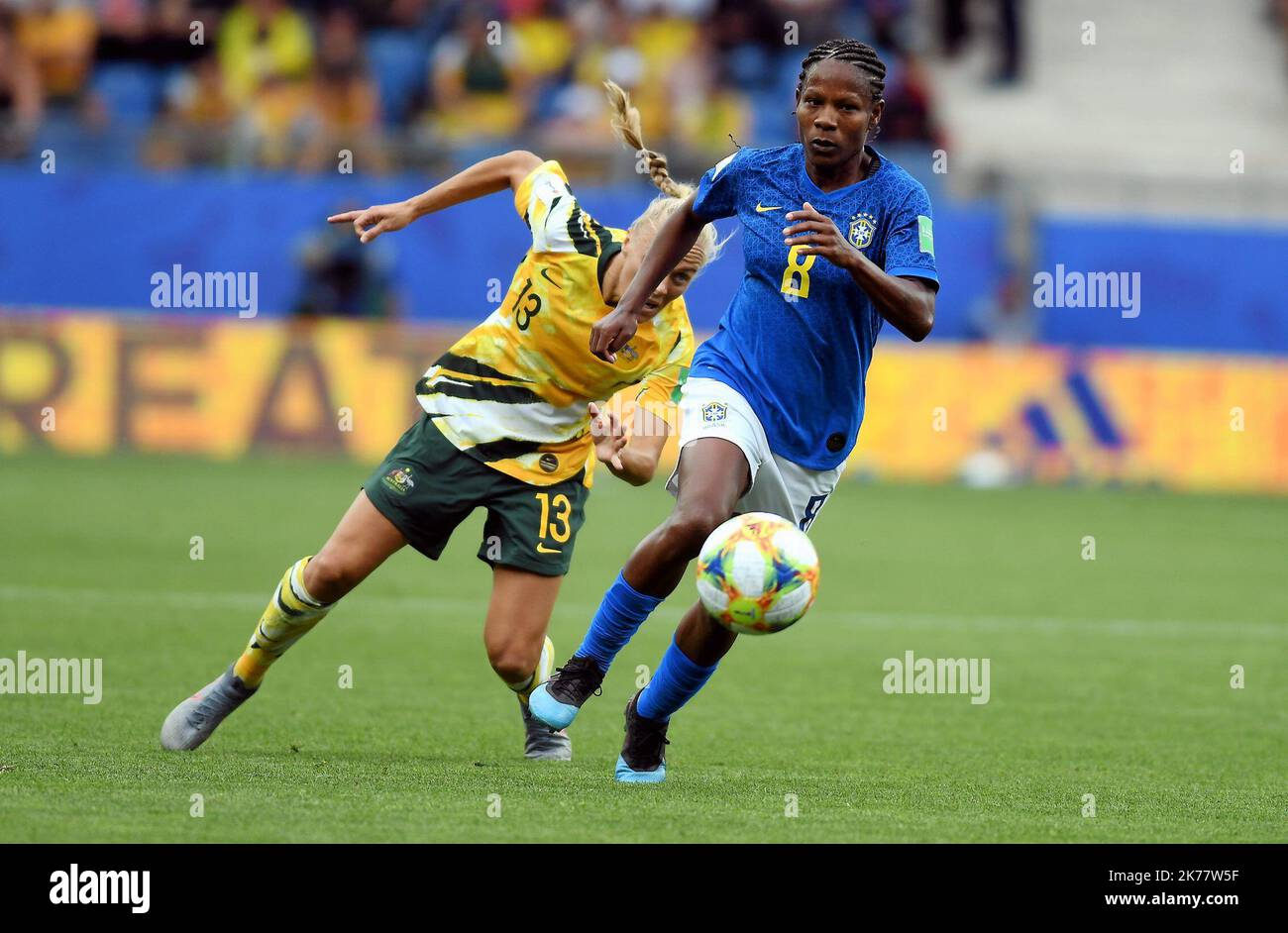Brazil's Formiga (right) and Australia's Tameka Yallop battle for the ...