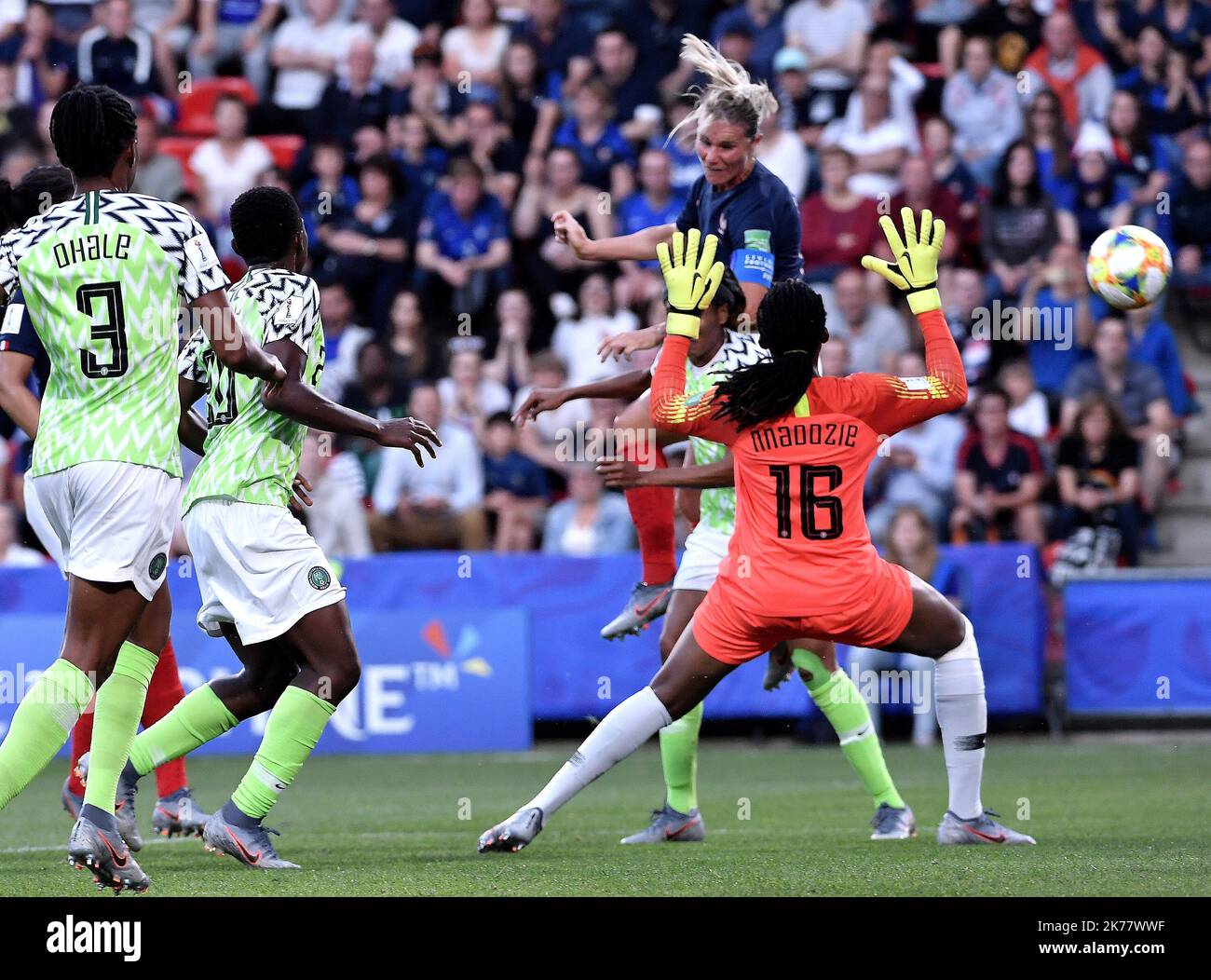 FIFA Women's World Cup France group A match between Nigeria and France ...