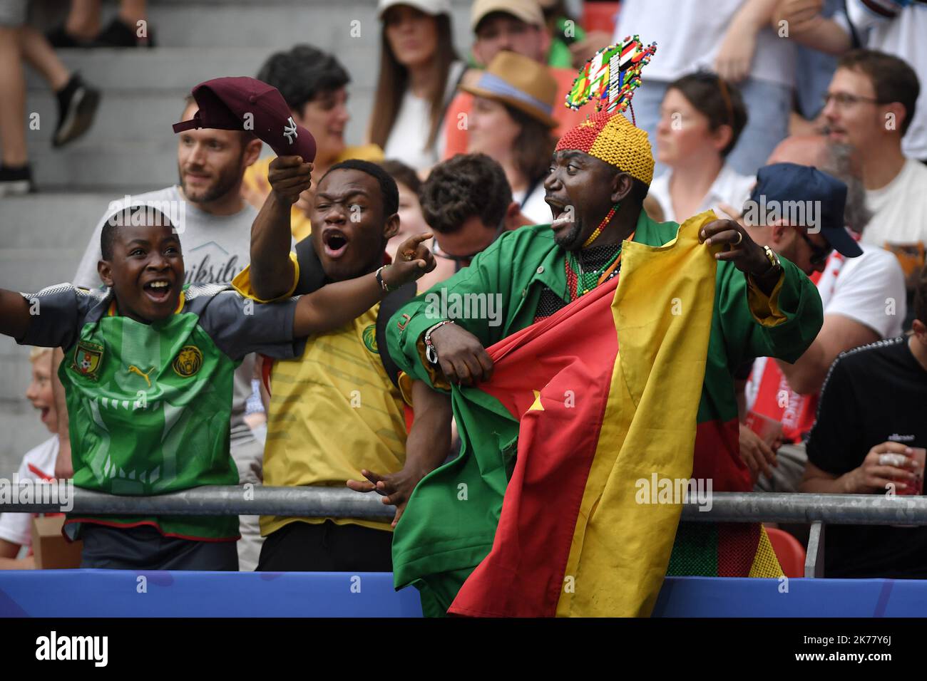 Cameroon fans in the stands hi-res stock photography and images - Alamy