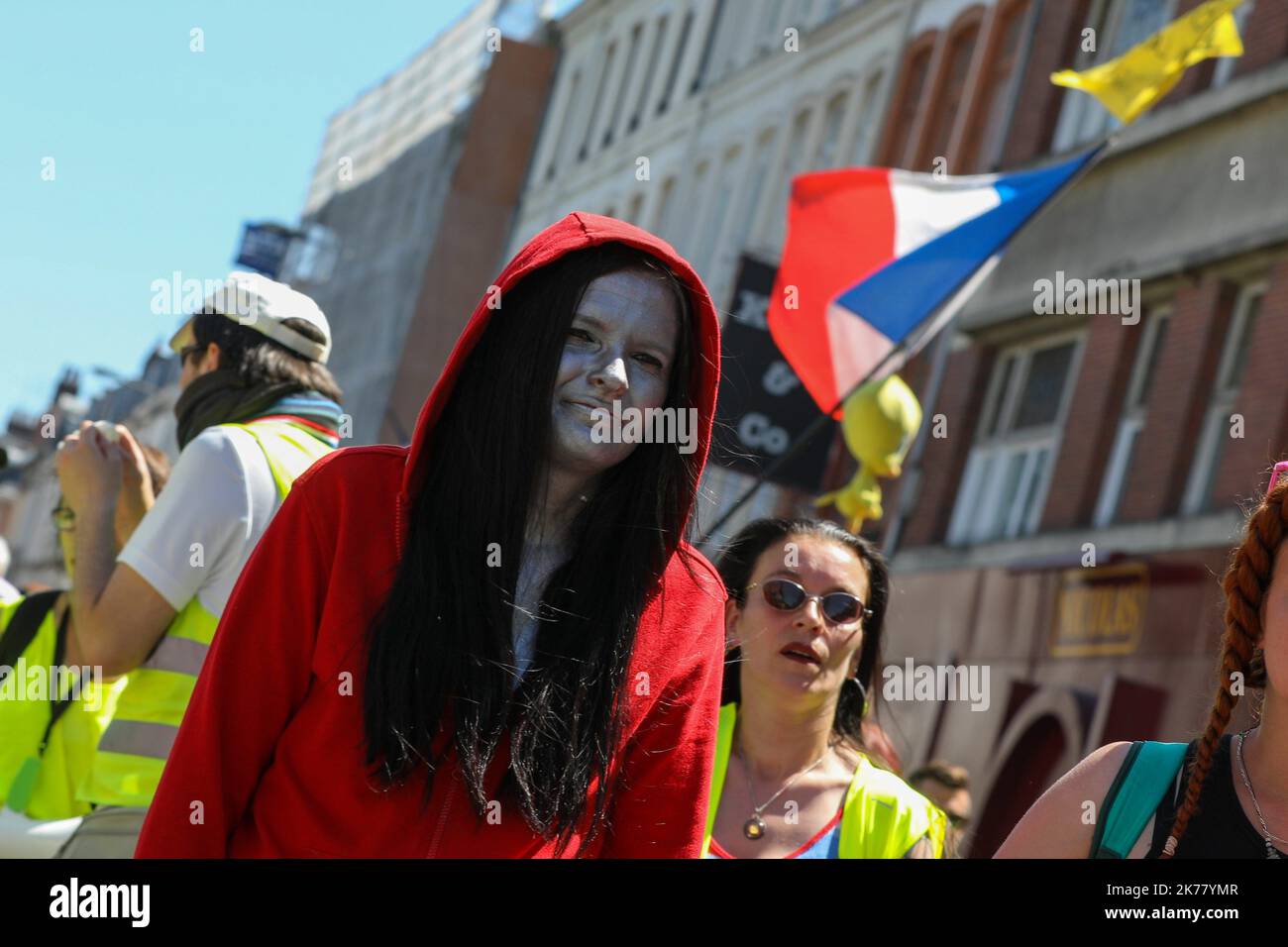 Yellow jacket protest in Roubaix, France Stock Photo - Alamy