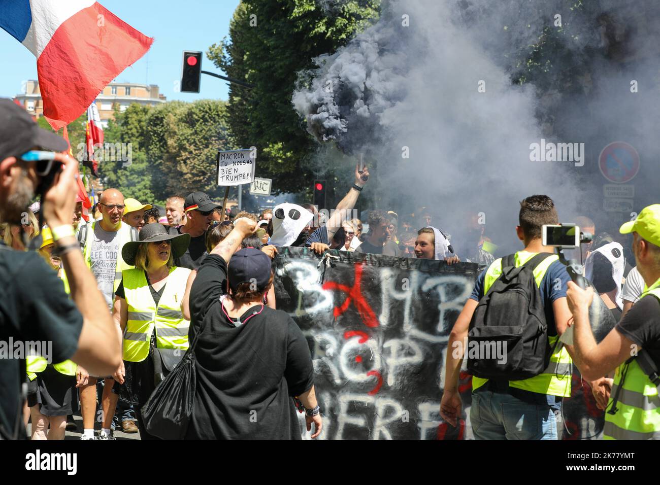 Yellow jacket protest in Roubaix, France Stock Photo - Alamy