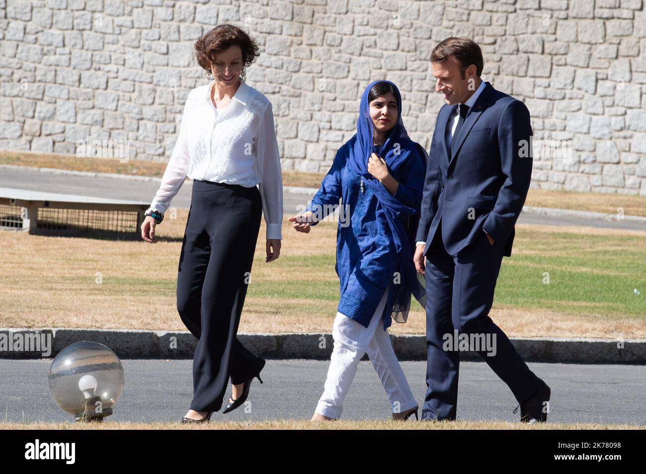French President Emmanuel Macron arrives with Nobel Peace Prize ...