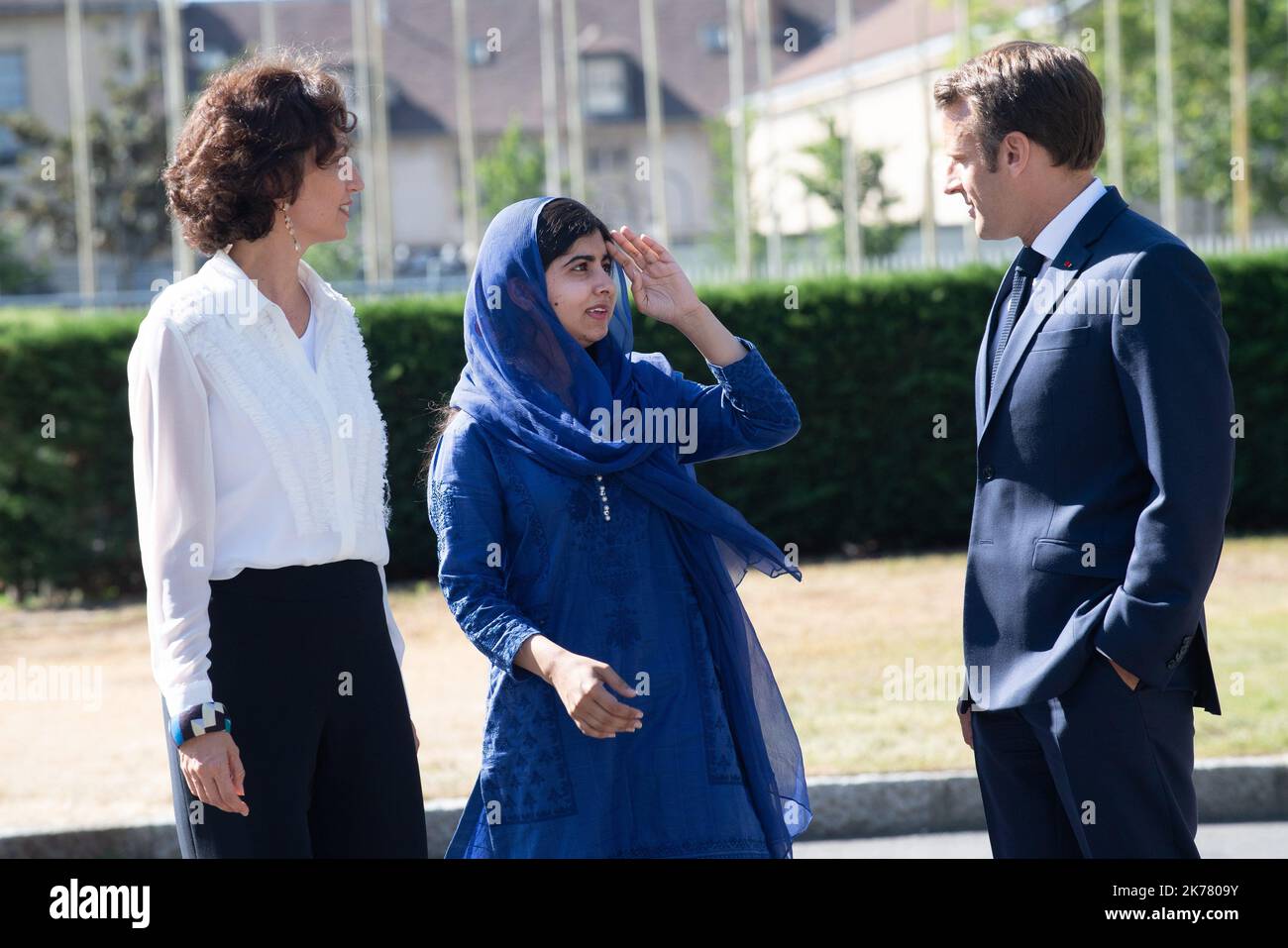 French President Emmanuel Macron arrives with Nobel Peace Prize ...