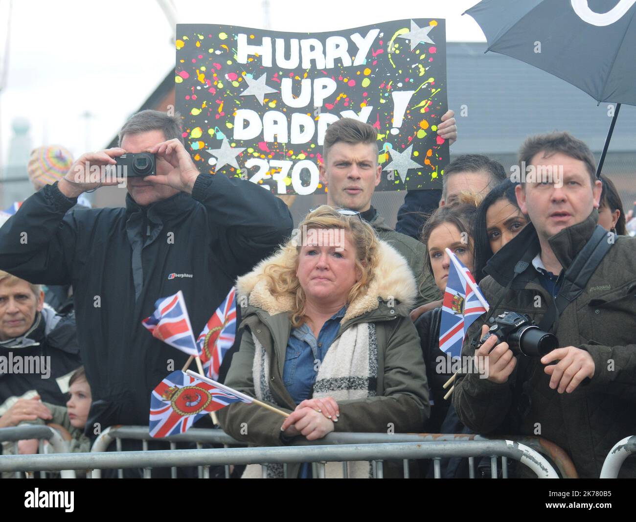 Realetives and friends line the dockside as the Royal avy's newest ...