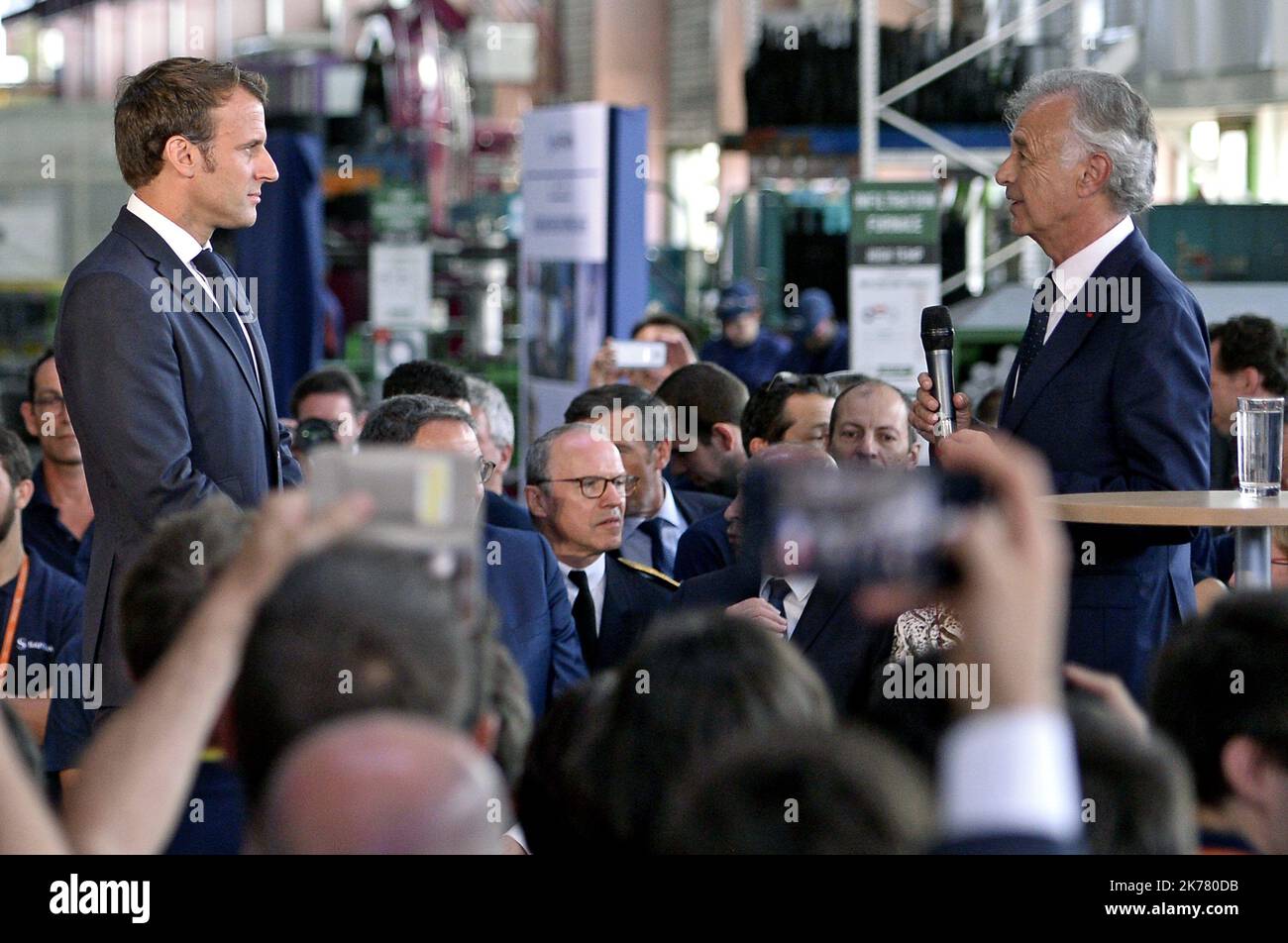 French president Emmanuel Macron visit the French aerospace engineering ...