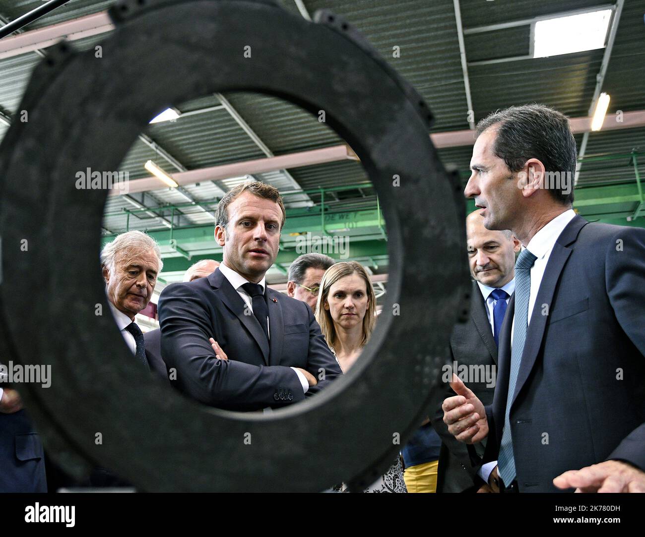 French president Emmanuel Macron visit the French aerospace engineering ...