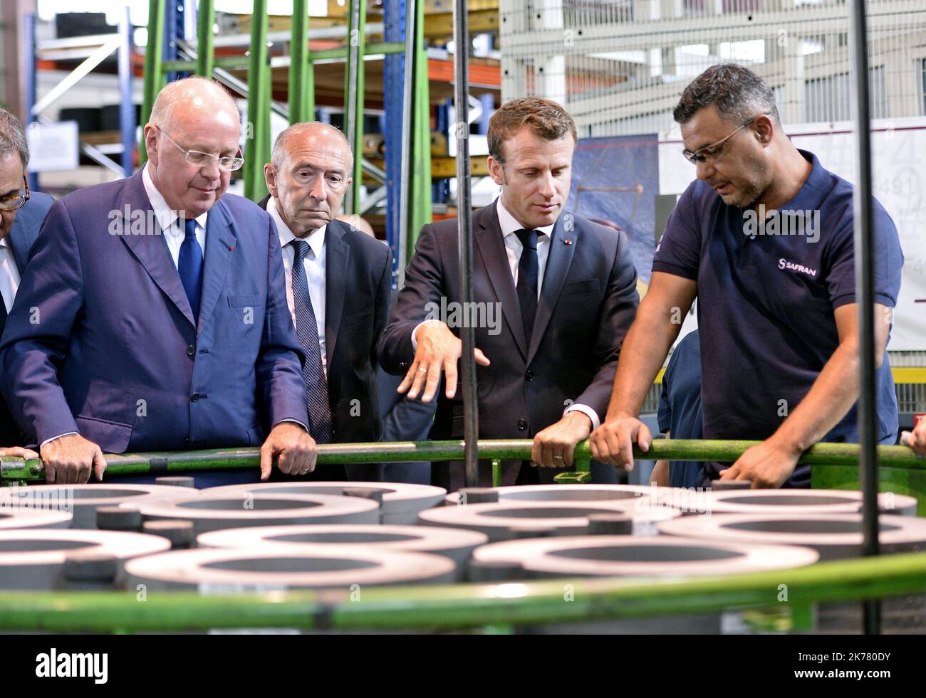 French president Emmanuel Macron visit the French aerospace engineering ...