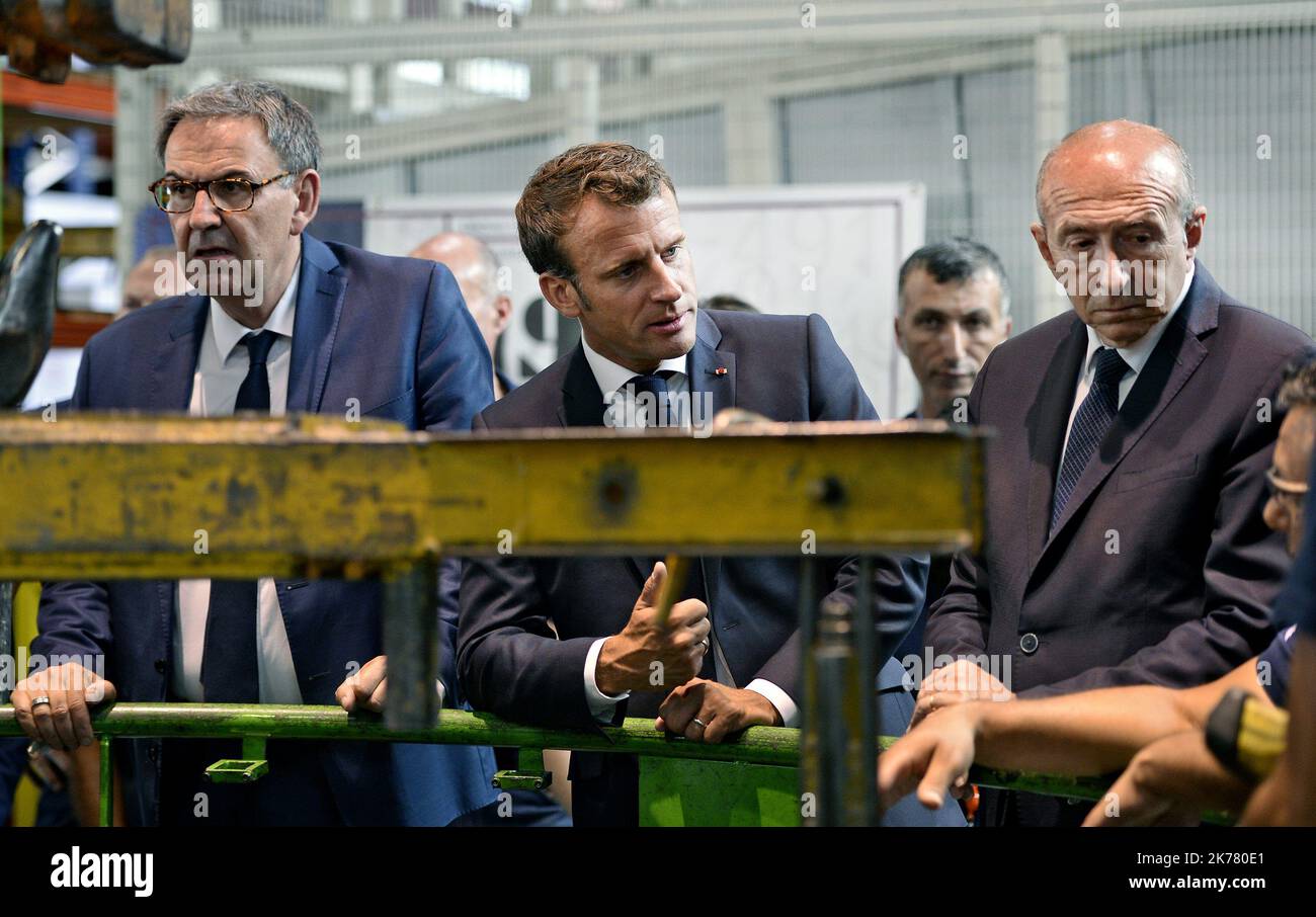 French president Emmanuel Macron visit the French aerospace engineering ...