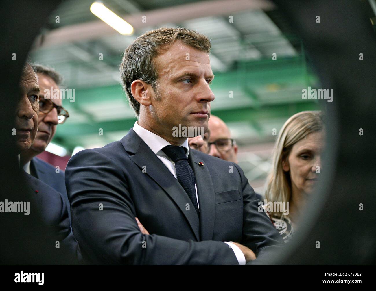 French president Emmanuel Macron visit the French aerospace engineering ...