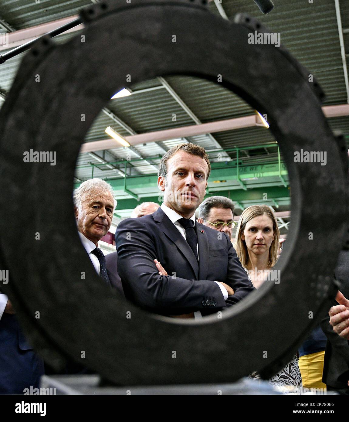 French president Emmanuel Macron visit the French aerospace engineering ...