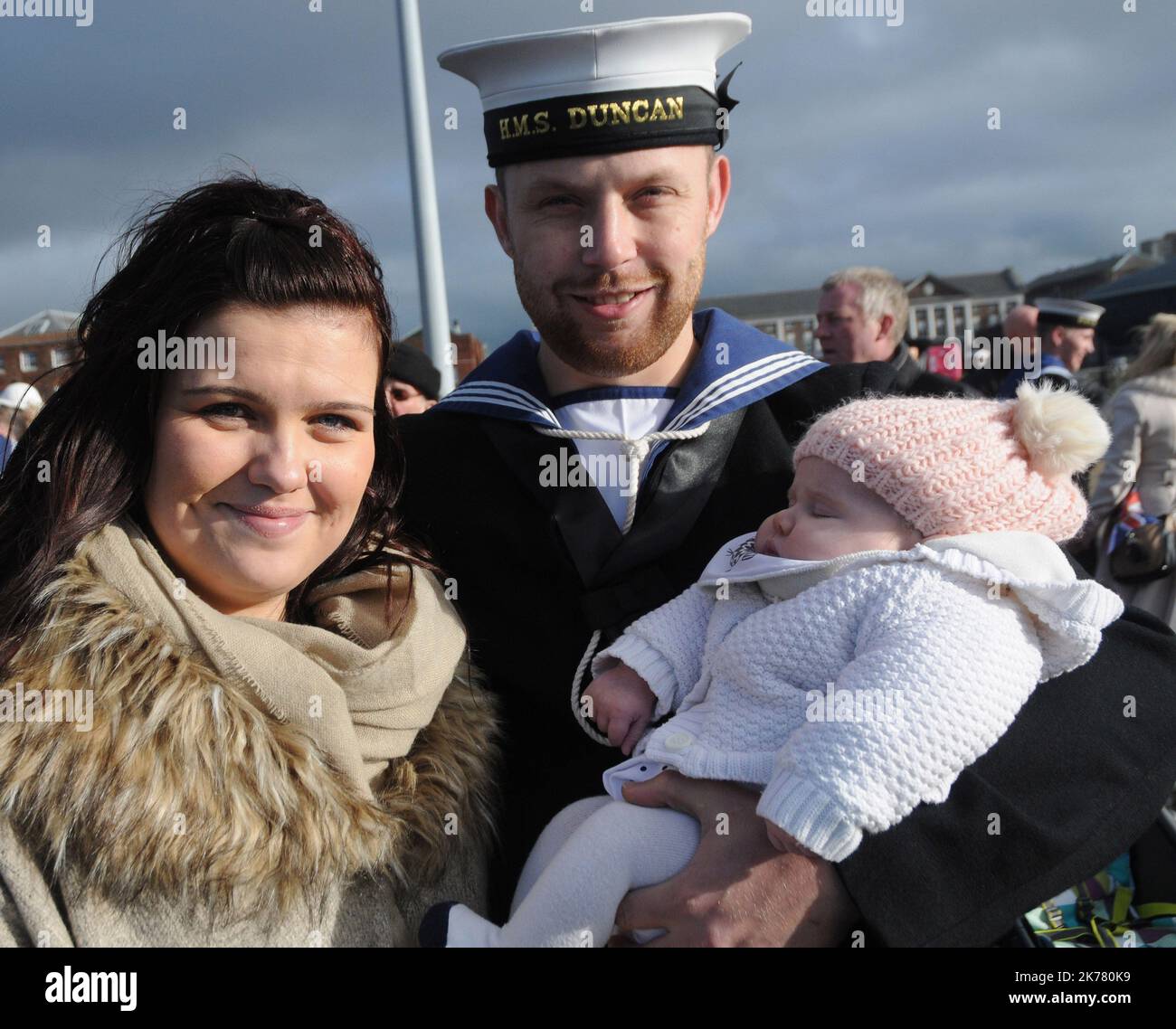 Rebecca and AWE Gaz Hutton with their 10 week ols baby Ava aqs the ...
