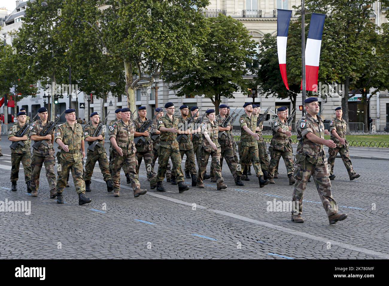 French soldiers at training for parade of the national day - Bastille ...