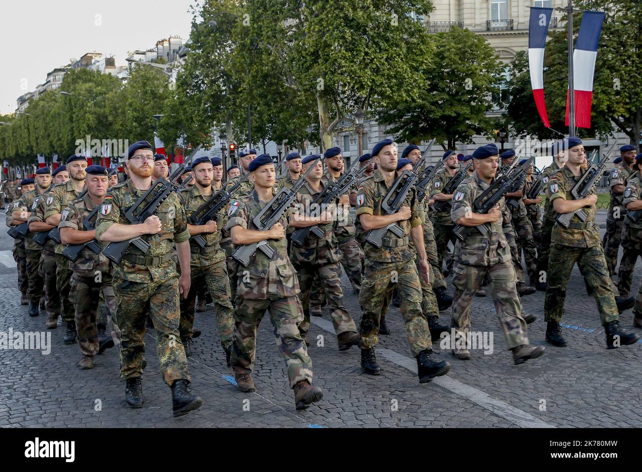 French soldiers at training for parade of the national day - Bastille ...