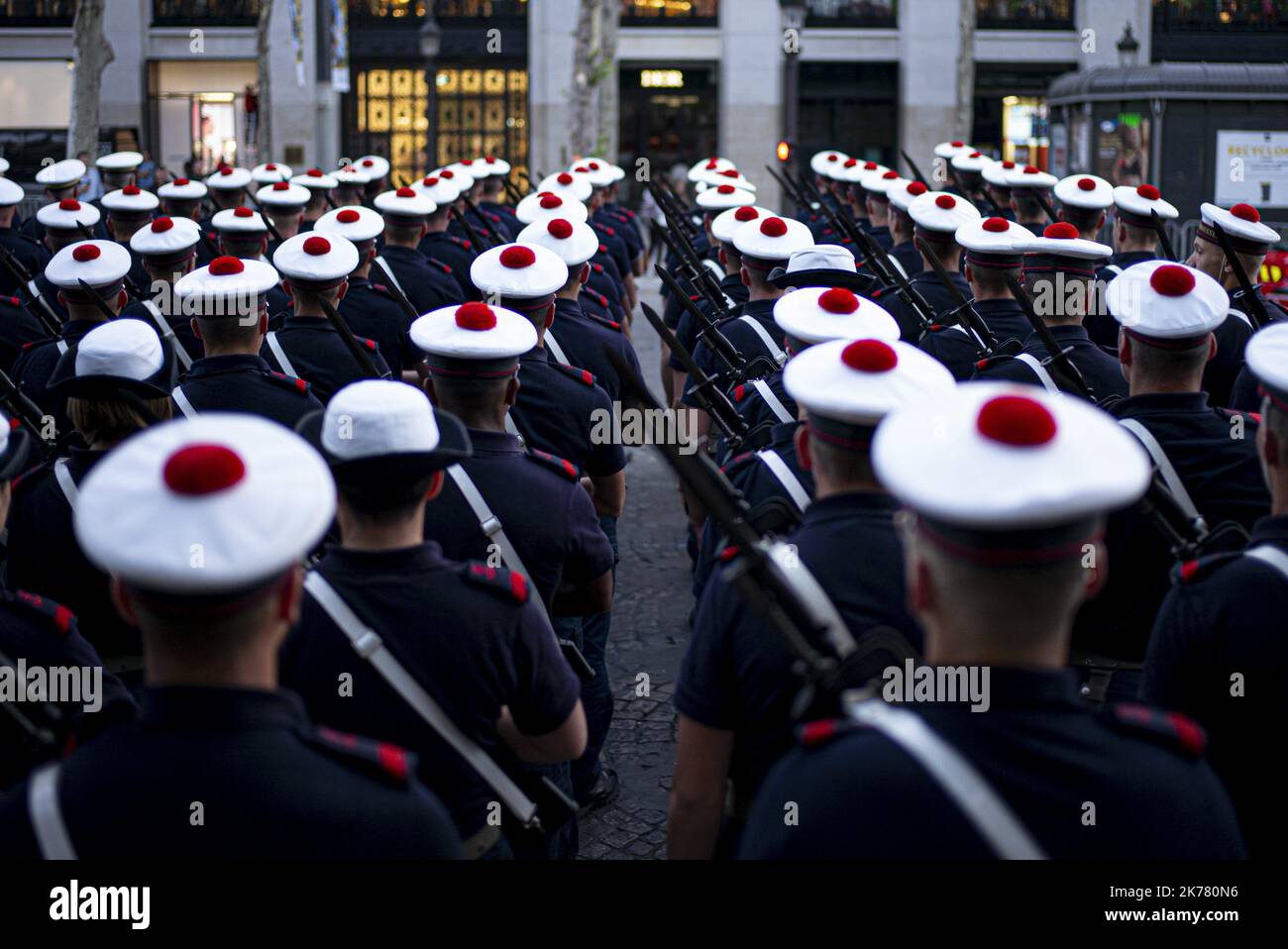 French soldiers at training for parade of the national day - Bastille ...