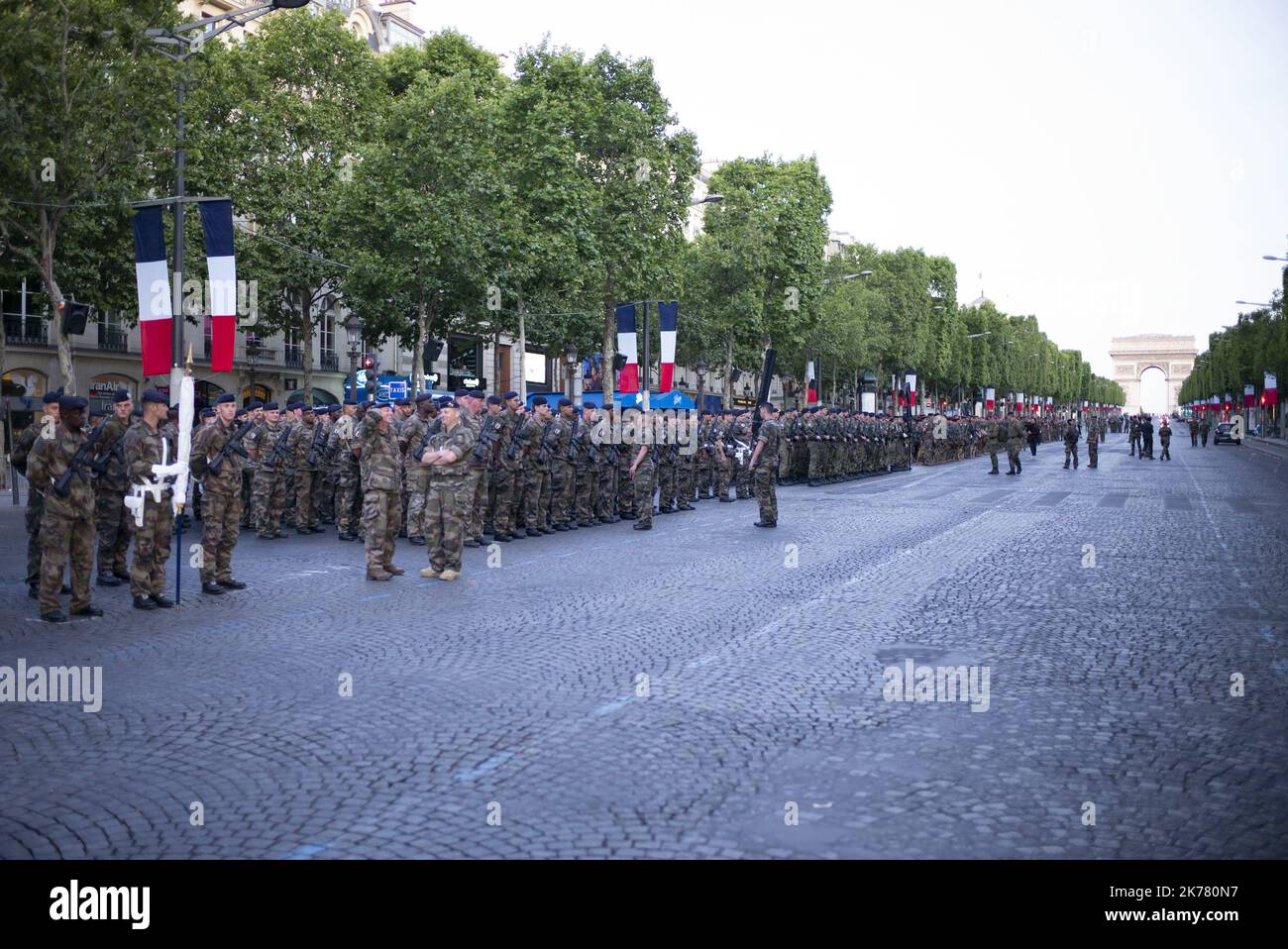 French soldiers at training for parade of the national day - Bastille ...