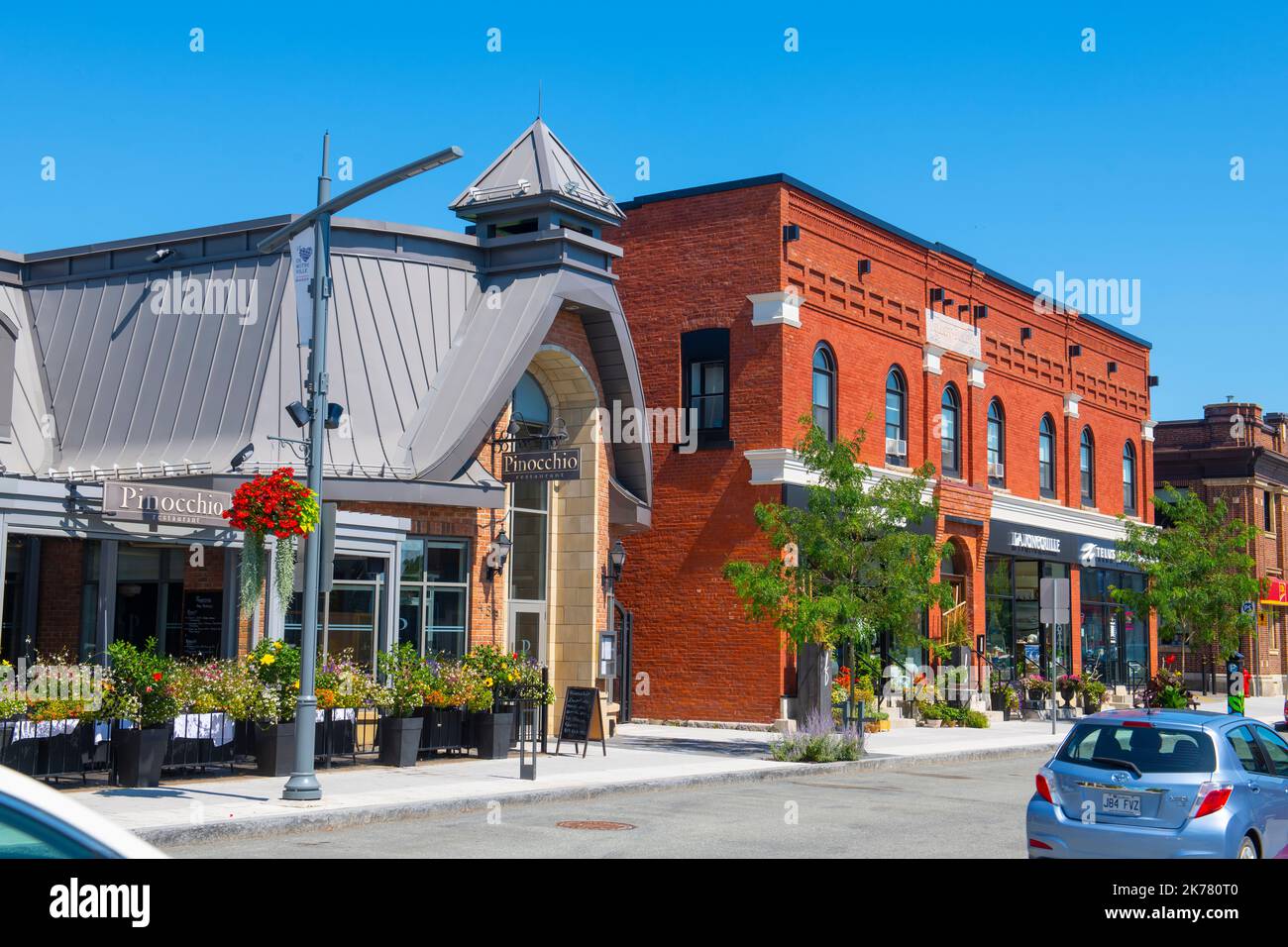 Historic commercial buildings on Rue Principale O Street in downtown ...