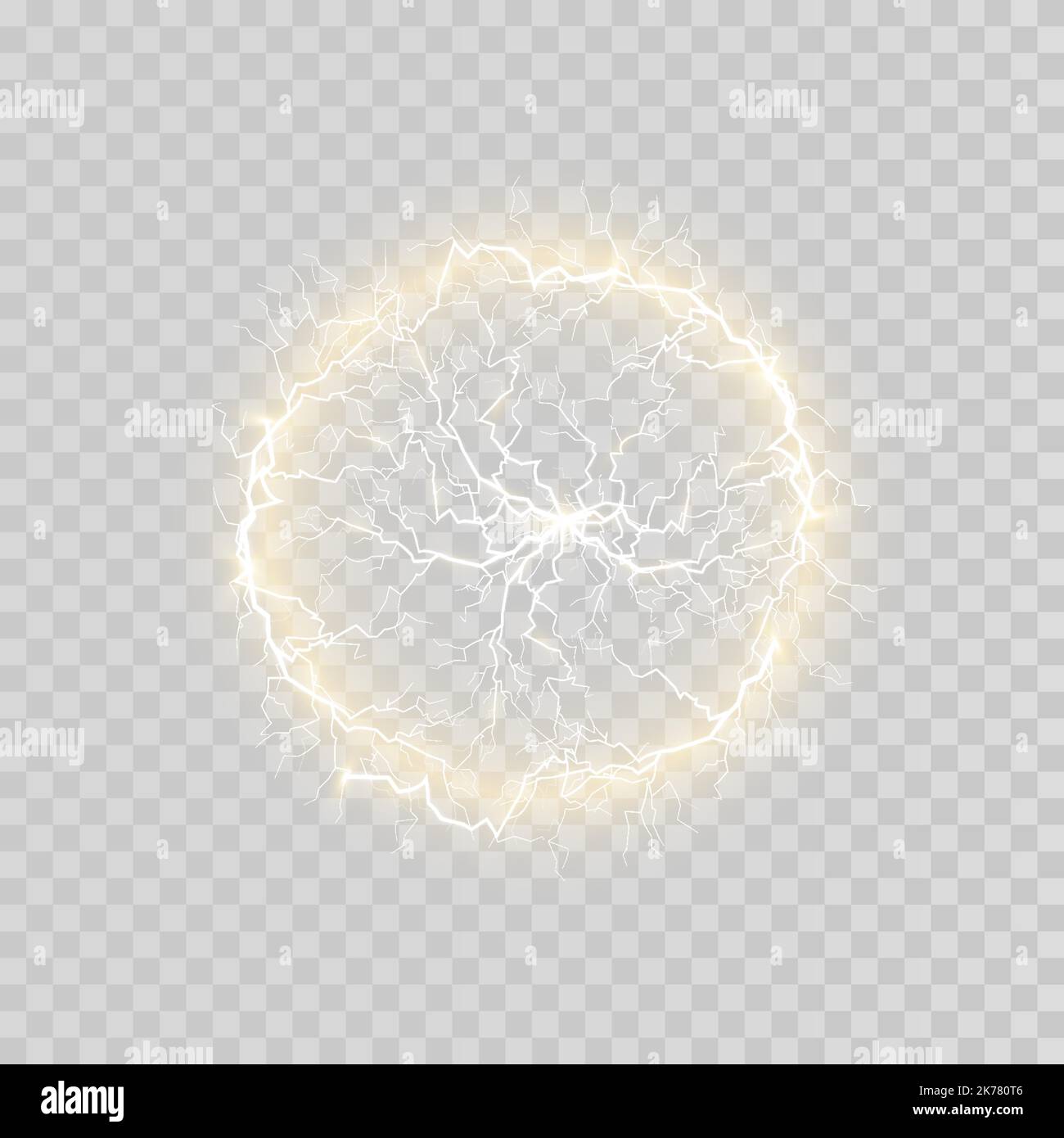 Ball lightning on a transparent background. Vector illustration ...