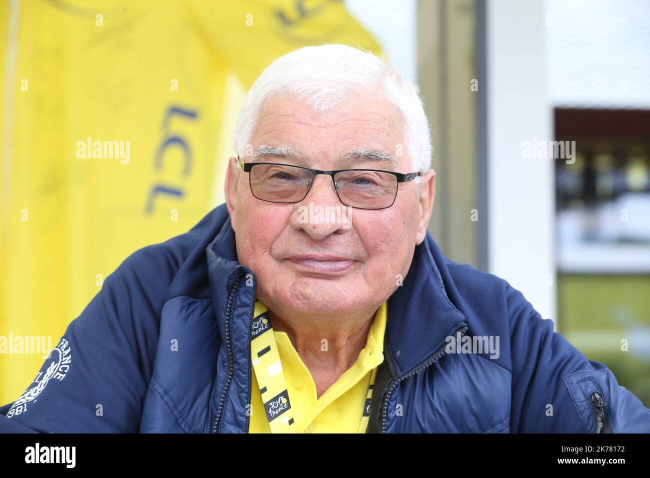 Portrait de Raymond Poulidor lors du départ du Tour de France 2019 à ...