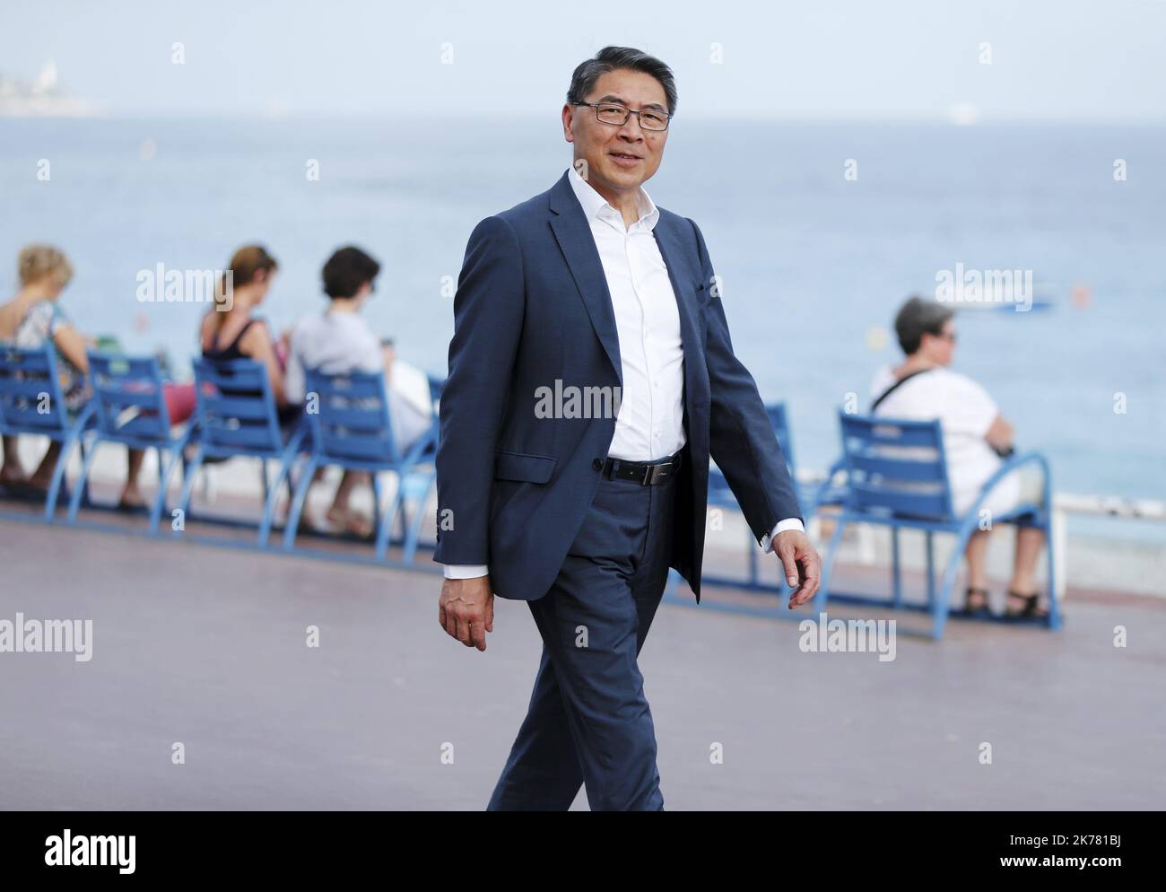 Minggang Zhang France CEO for Huawei, pictured in Nice, France, in july ...