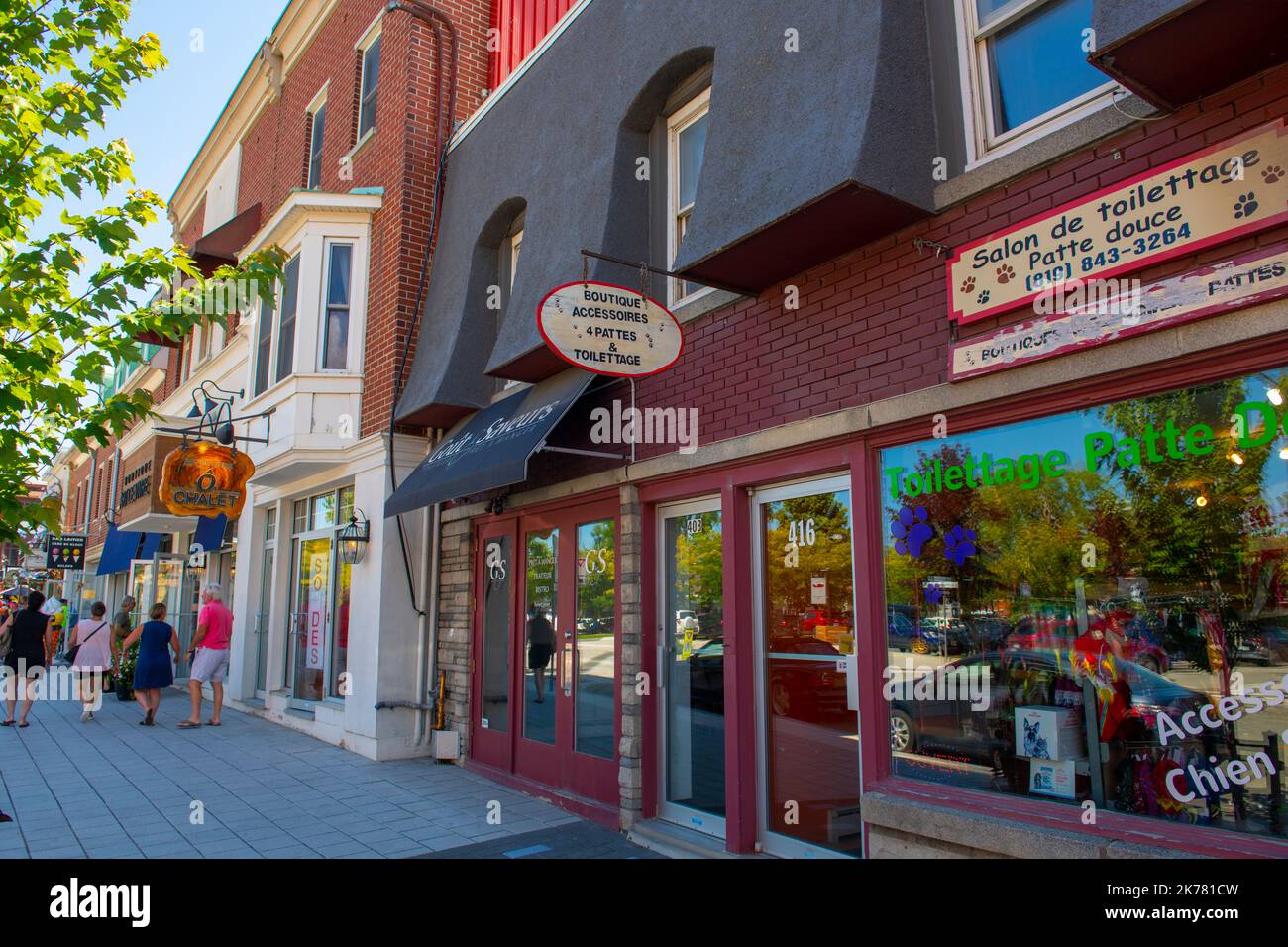 Historic commercial buildings on Rue Principale O Street in downtown ...