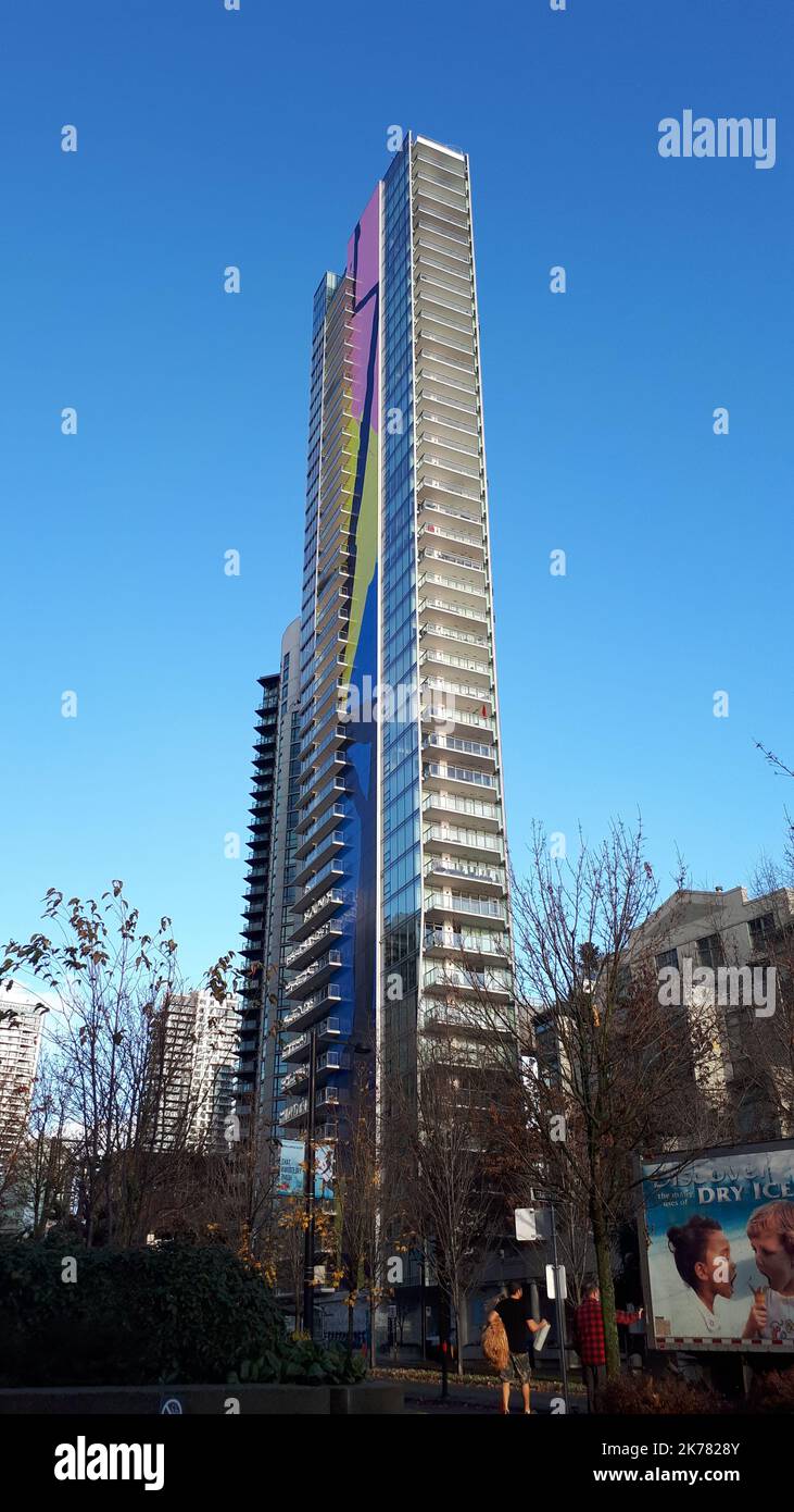A vertical shot of modern buildings in Vancouver, Canada Stock Photo ...