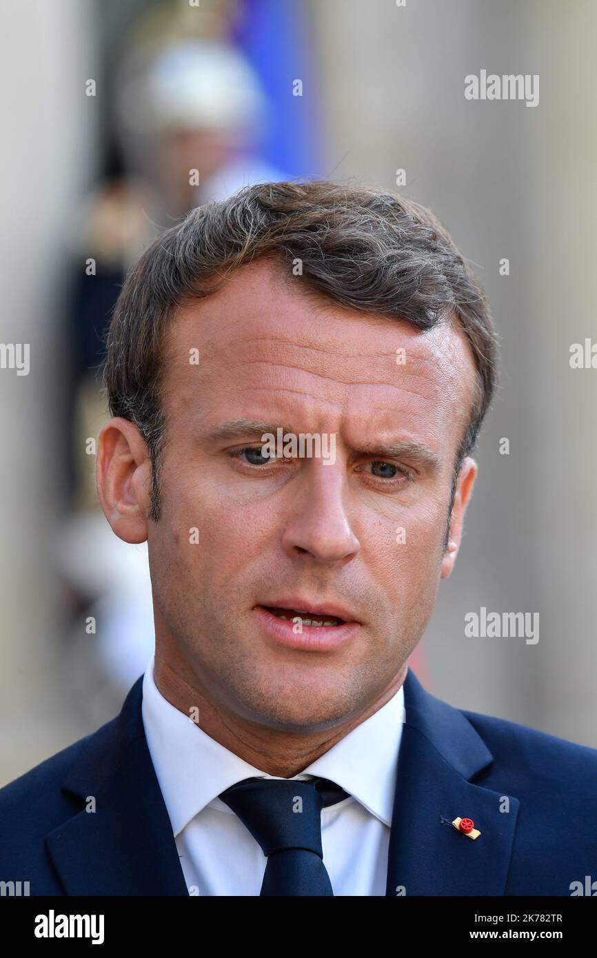 Portrait of the President of the French Republic, Emmanuel Macron at ...