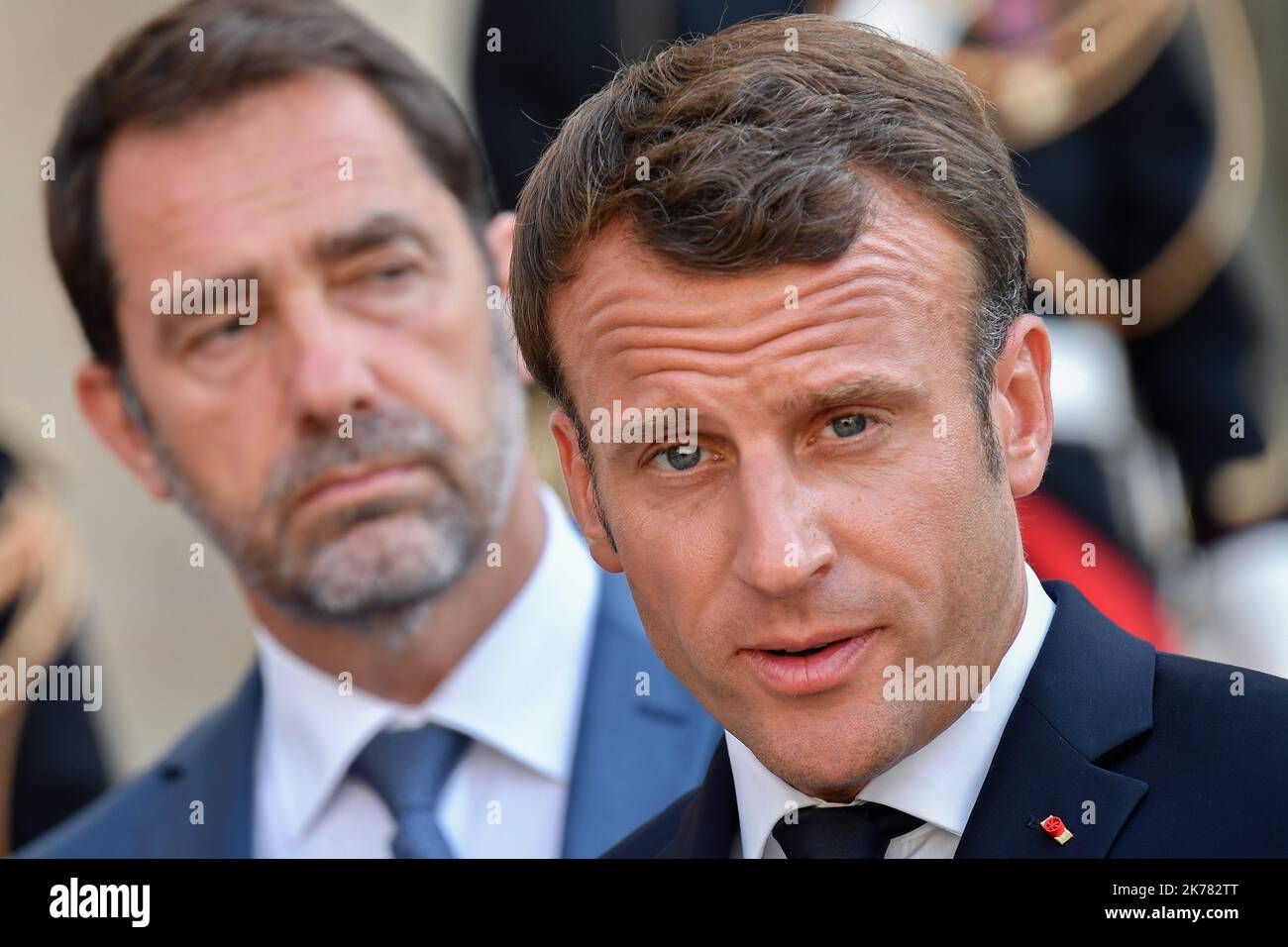 Portrait of the President of the French Republic, Emmanuel Macron at ...