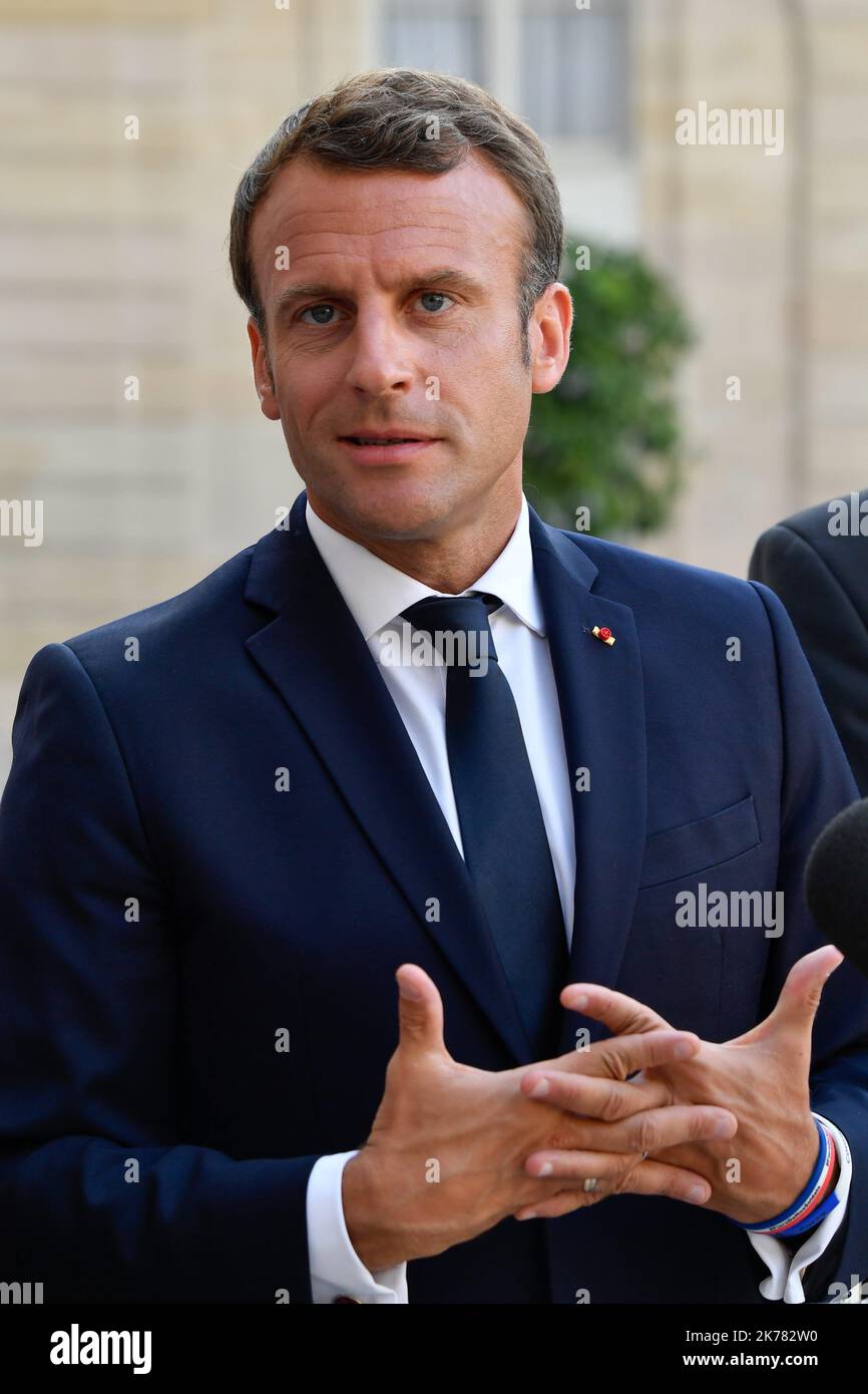Portrait of the President of the French Republic, Emmanuel Macron at ...