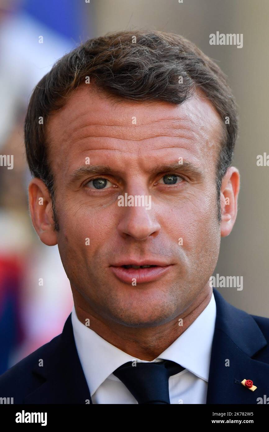 Portrait of the President of the French Republic, Emmanuel Macron at ...