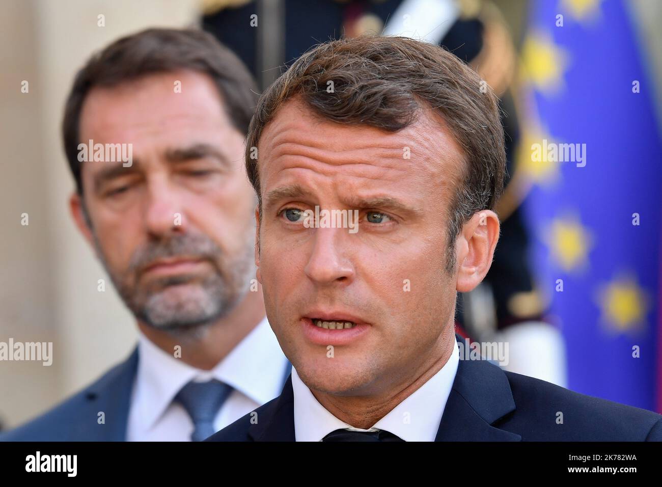 Portrait of the President of the French Republic, Emmanuel Macron at ...