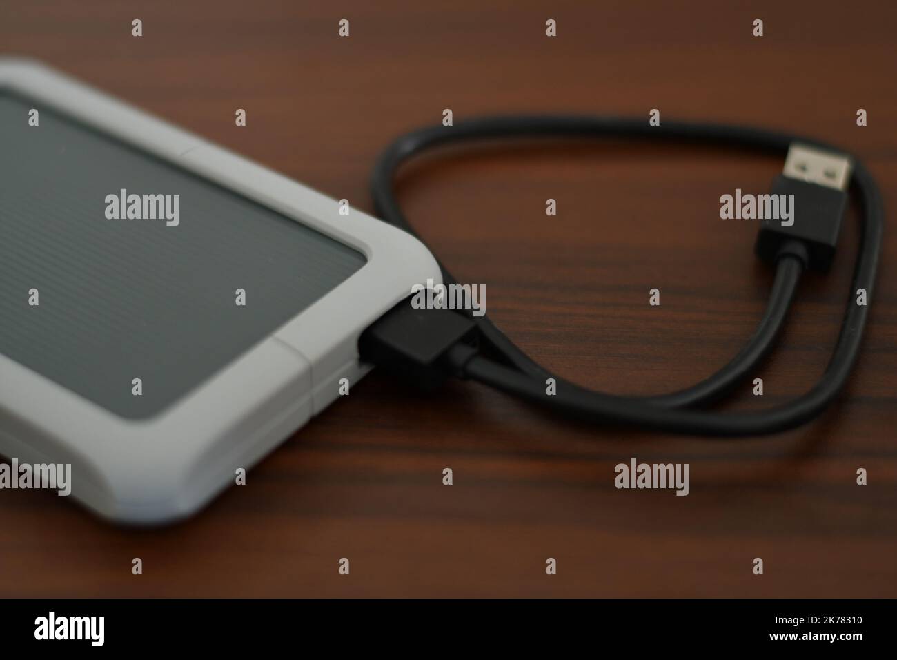 Portable Hard Disk with it's cable Stock Photo - Alamy