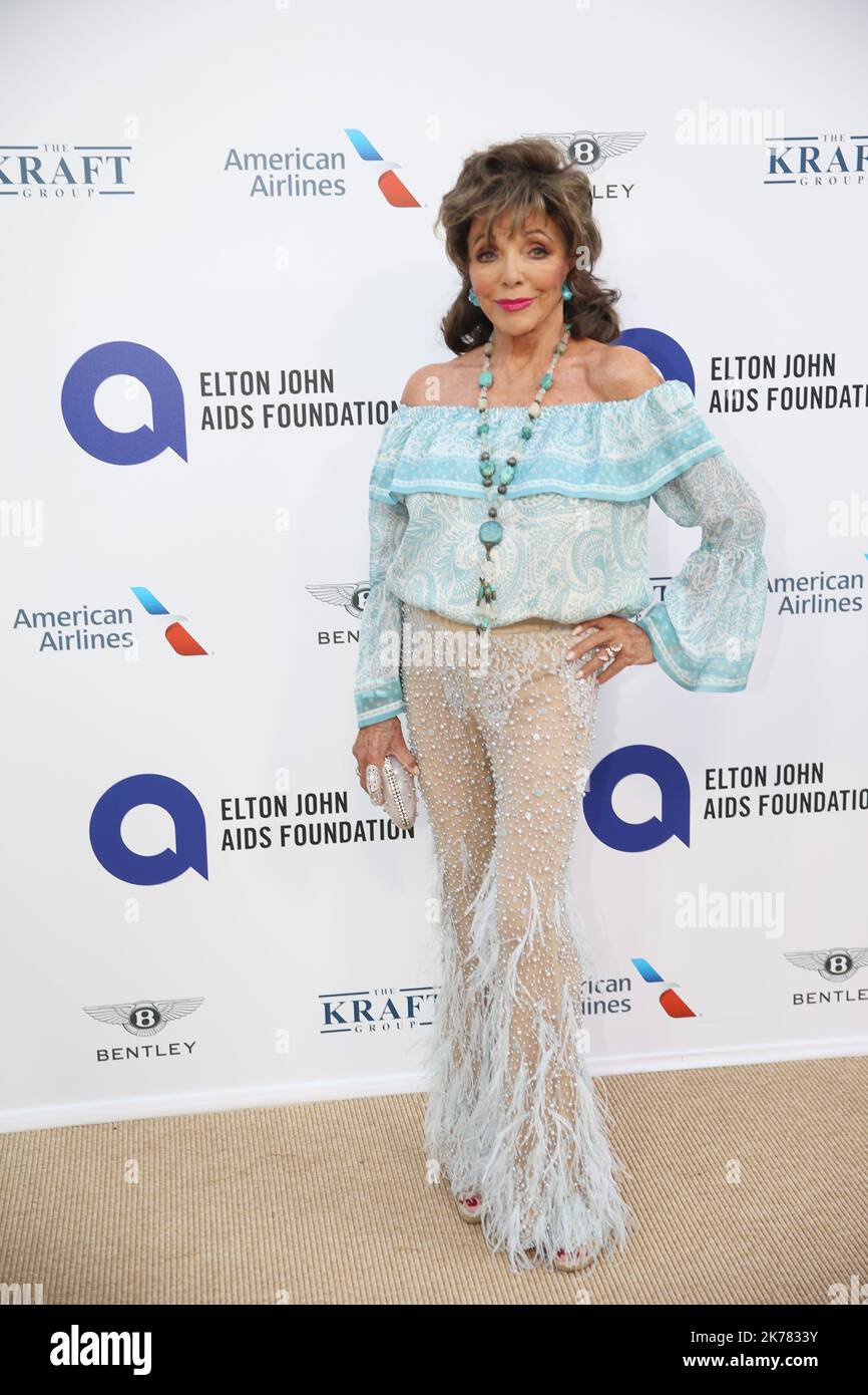 Joan Collins attending the Elton John Aids Foundation Midsummer Party ...