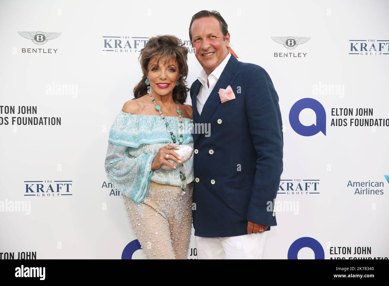 Joan Collins attending the Elton John Aids Foundation Midsummer Party ...