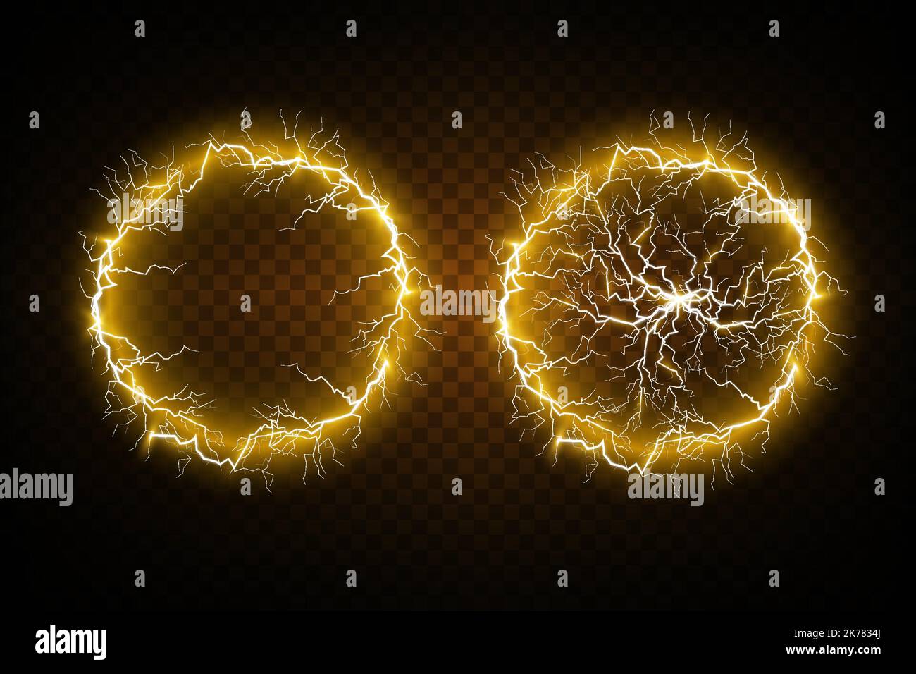 Ball lightning on a transparent background. Vector illustration ...