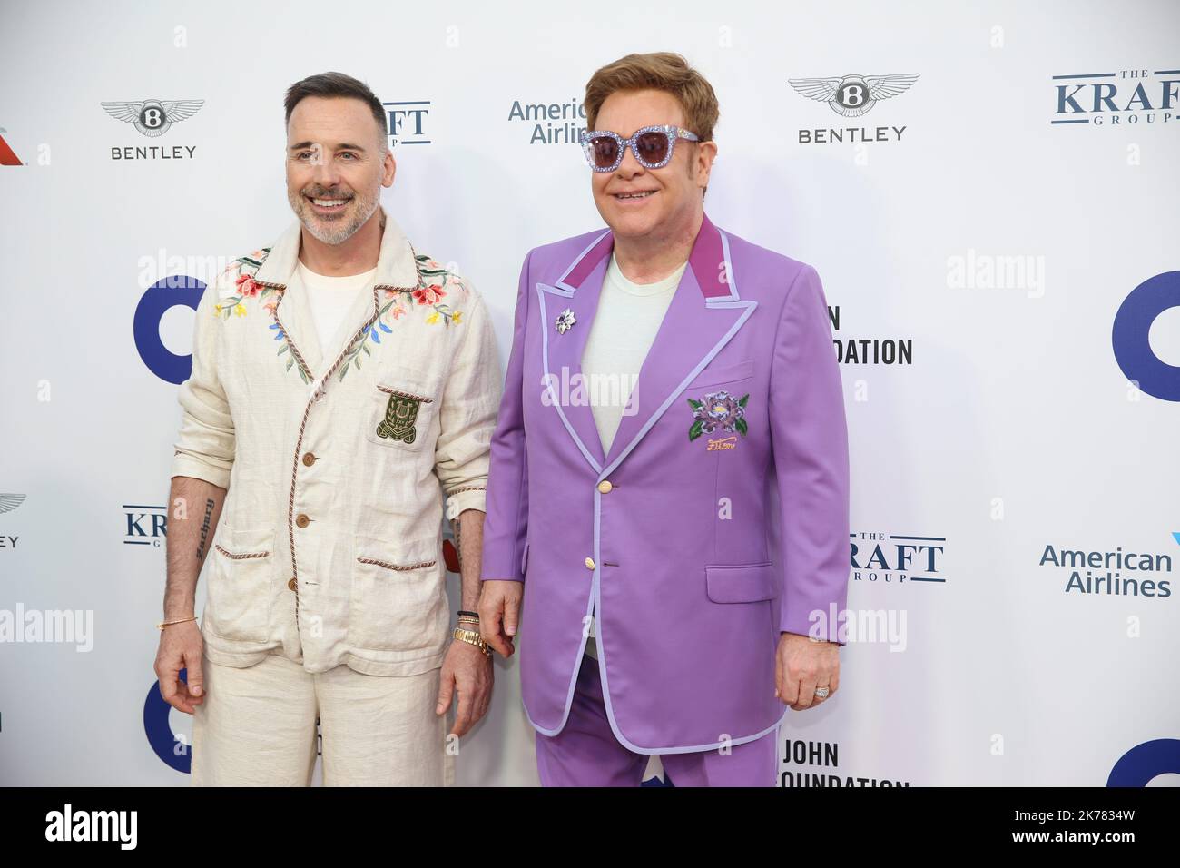 Elton John and David Furnish attending the Elton John Aids Foundation ...