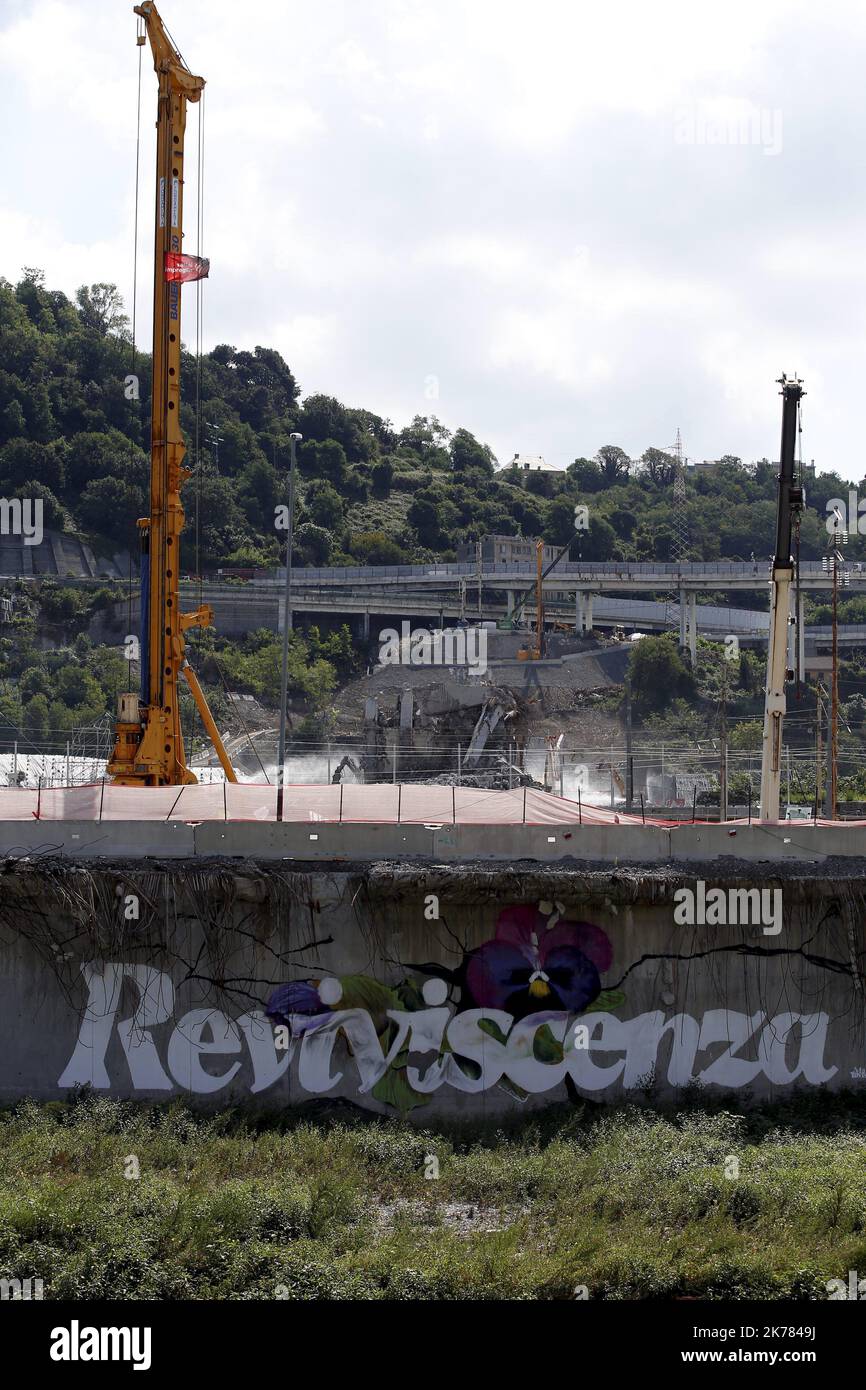 August 13, 2019 shows a general view of Genoa, on the eve of the ...