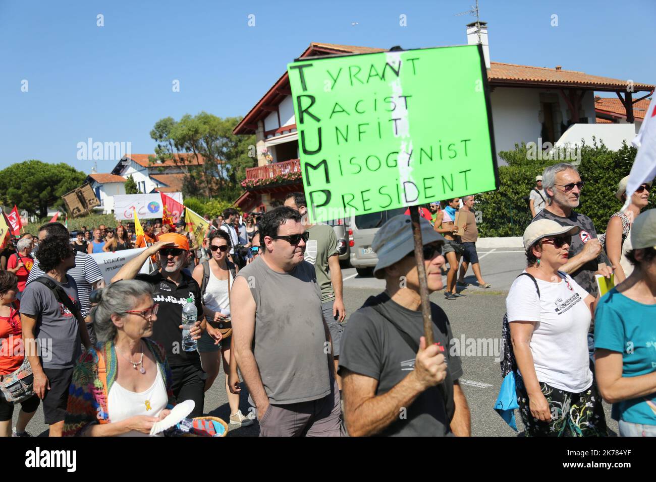 Protesters during the Anti G7 demonstration in Hendaye Stock Photo - Alamy