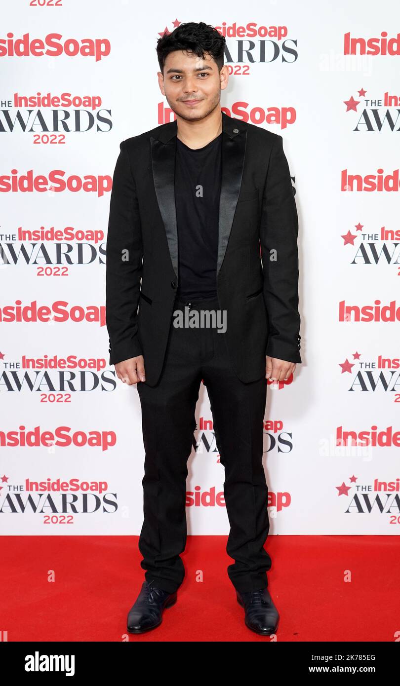 Adam Hussain at the Inside Soap Awards at 100 Wardour Street in London ...