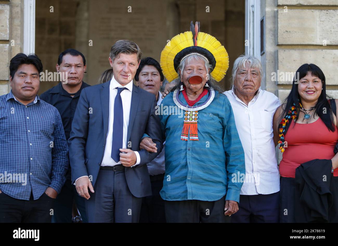 Brazilian indigenous leader Raoni is in France Stock Photo - Alamy