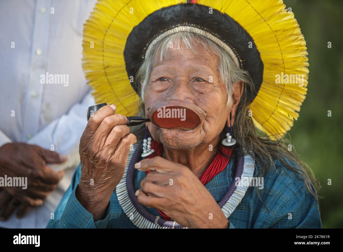 Brazilian indigenous leader Raoni is in France Stock Photo - Alamy