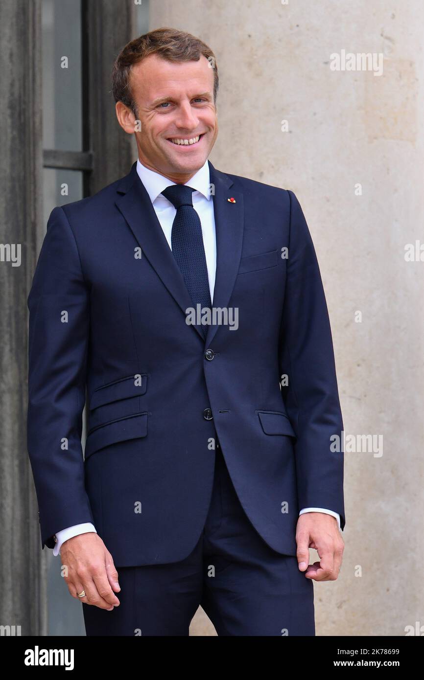 President Emmanuel Macron receives the President of the Central African ...