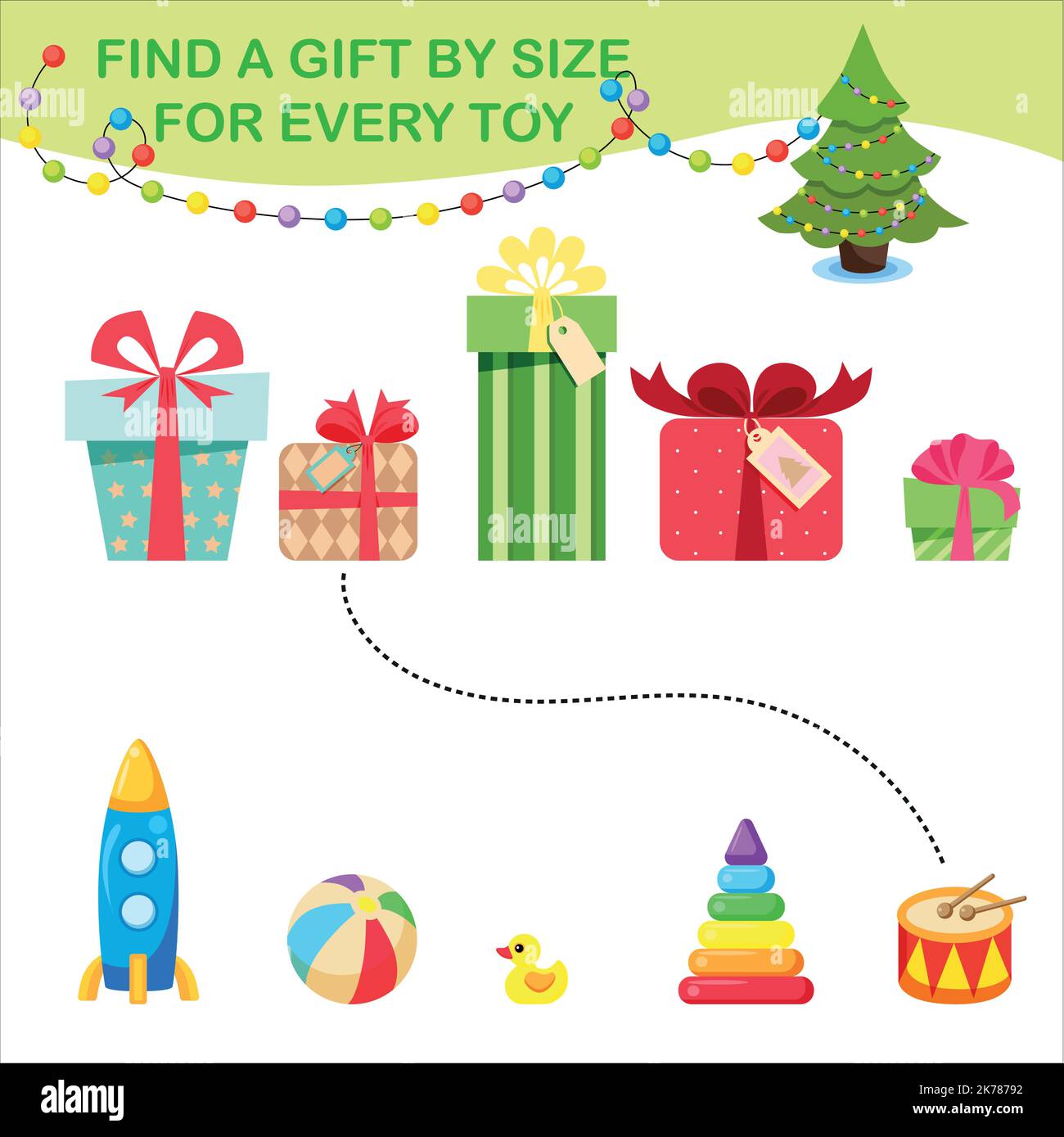 Children's educational game, pick up the boxes according to the size of ...